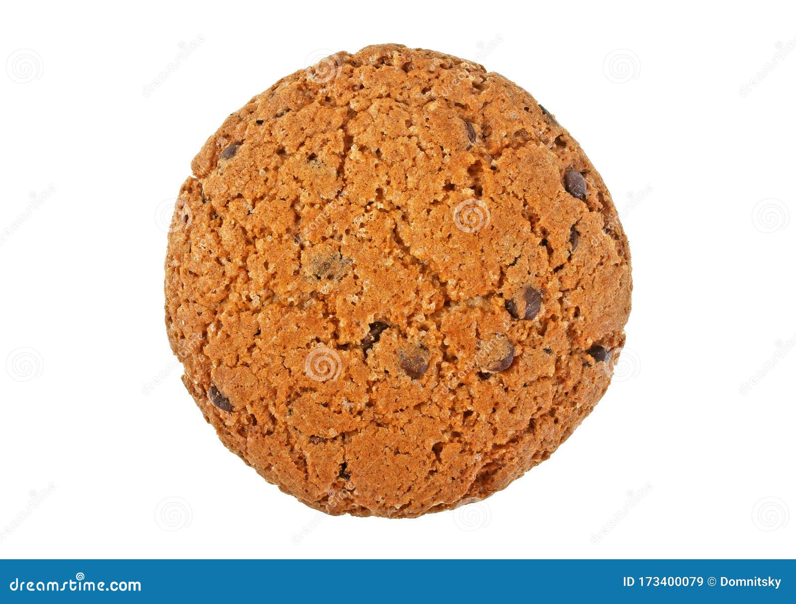 Chocolate Chip Cookie Isolated on White Background, Top View Stock ...