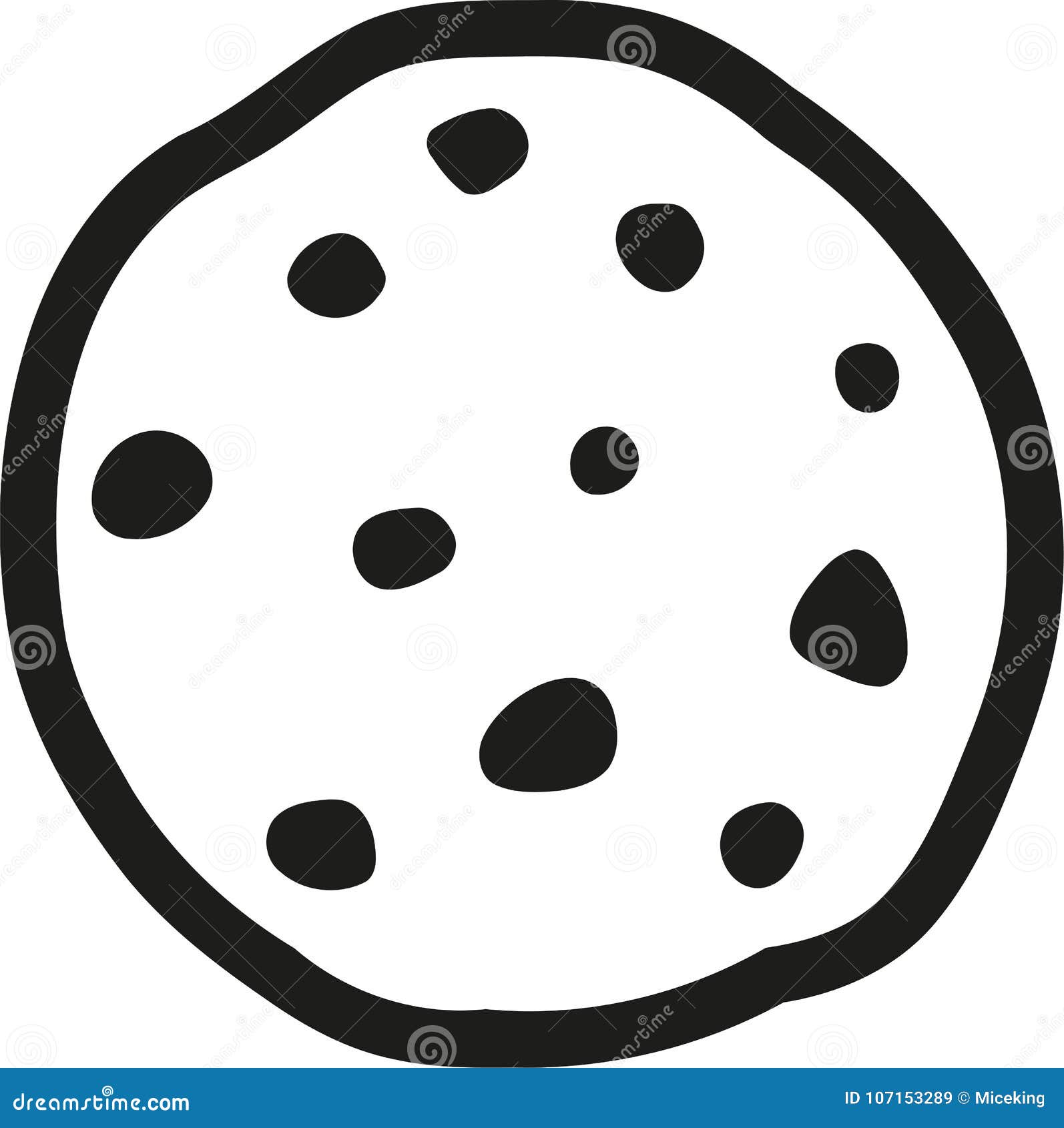 Chocolate Chip Cookie Outline Stock Illustration - Illustration of ...