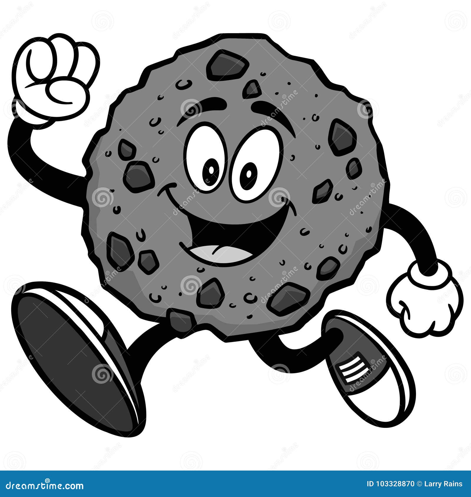 Chocolate Chip Cookie Running Illustration Ilustración del Vector ...