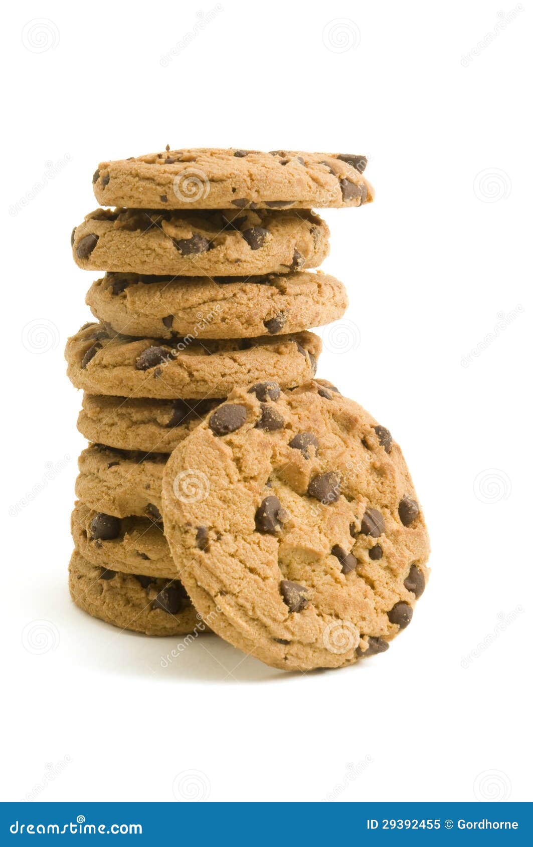 Chocolate Chip Cookie Stack Stock Image - Image of stack, chocolate ...
