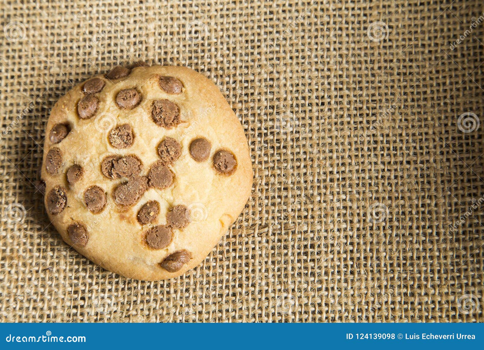 Chocolate Chip Cookie - Top View Stock Photo - Image of isolated, sweet ...