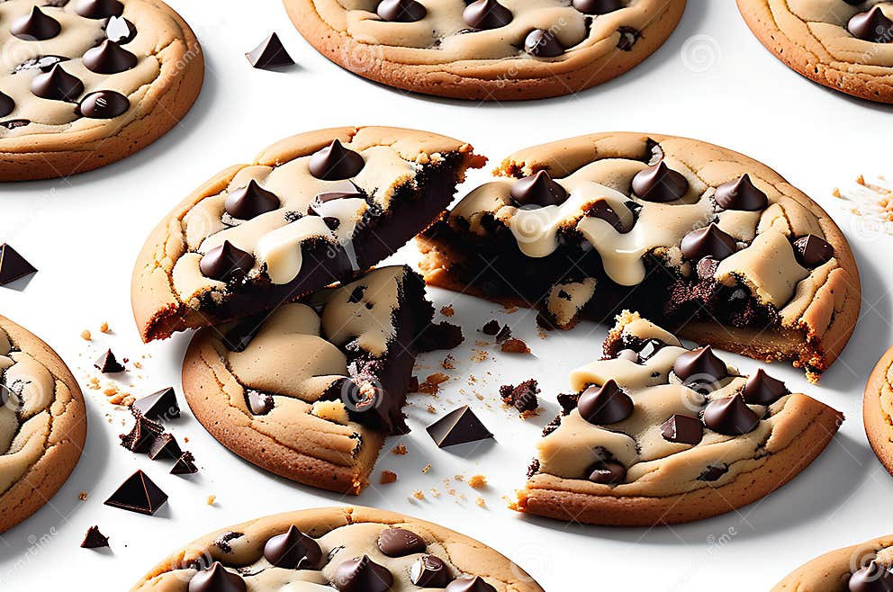 Chocolate Chip Cookie Undergoing Stages of Being Devoured - Sequential ...