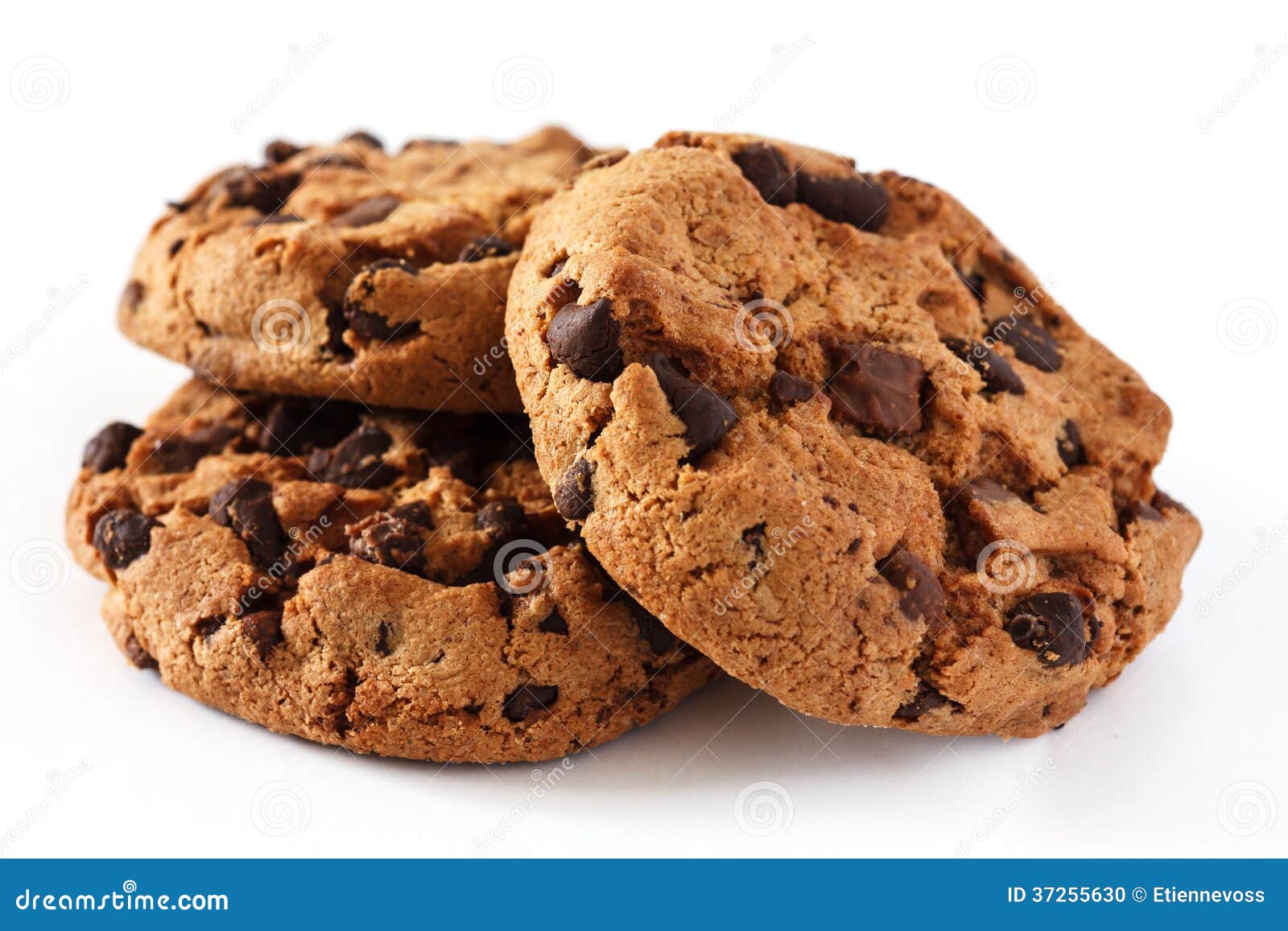 Chocolate chip cookie stock photo. Image of crumbs, snack - 37255630