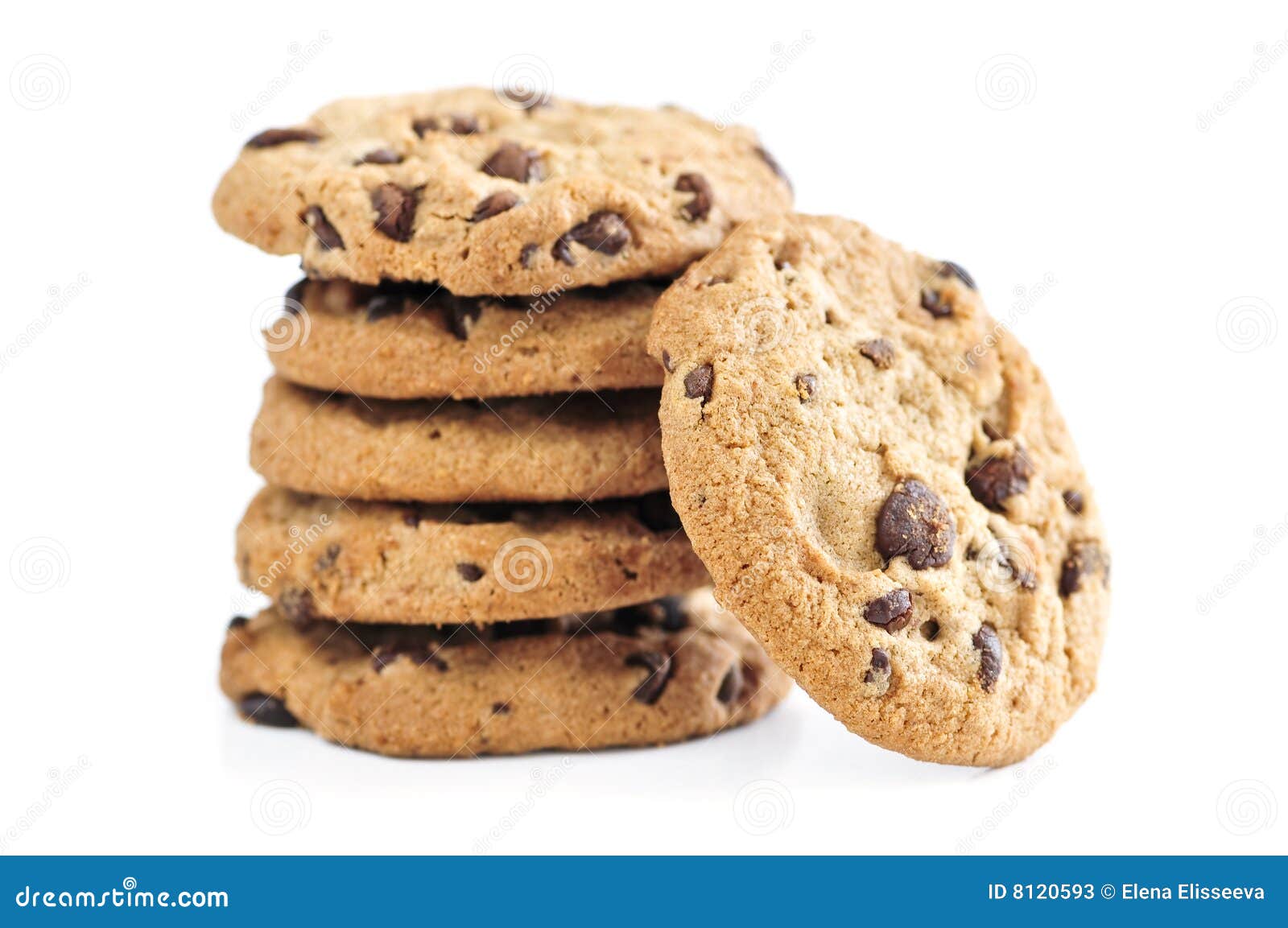 Chocolate chip cookies stock image. Image of comfort, chocolaty - 8120593