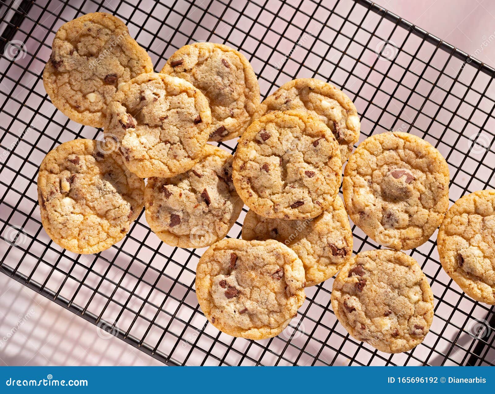 Chocolate Chip Cookies on a Cooling Rack Stock Photo - Image of sweet ...