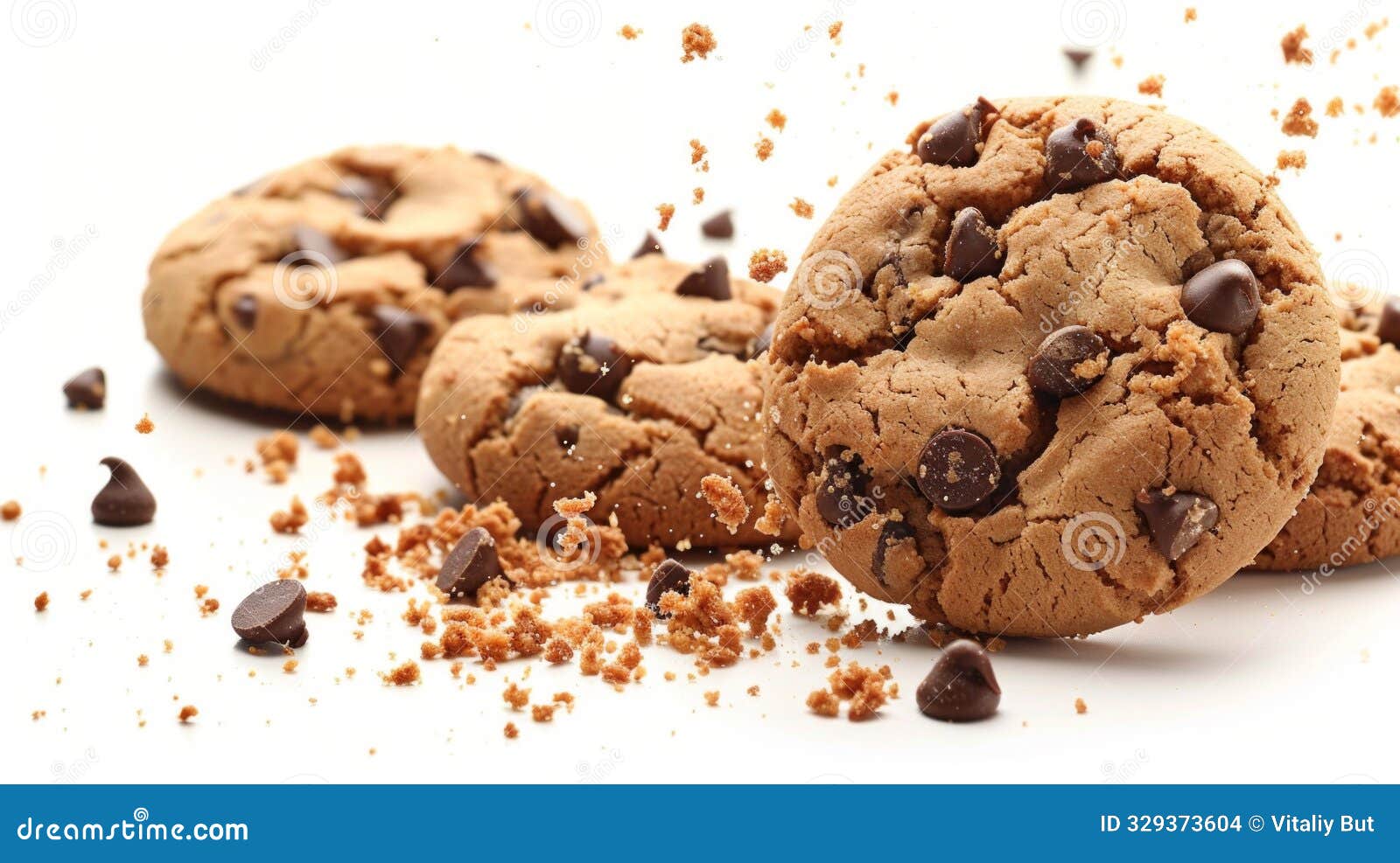Chocolate Chip Cookies Explode in Mid-air, Showering the Surface with ...
