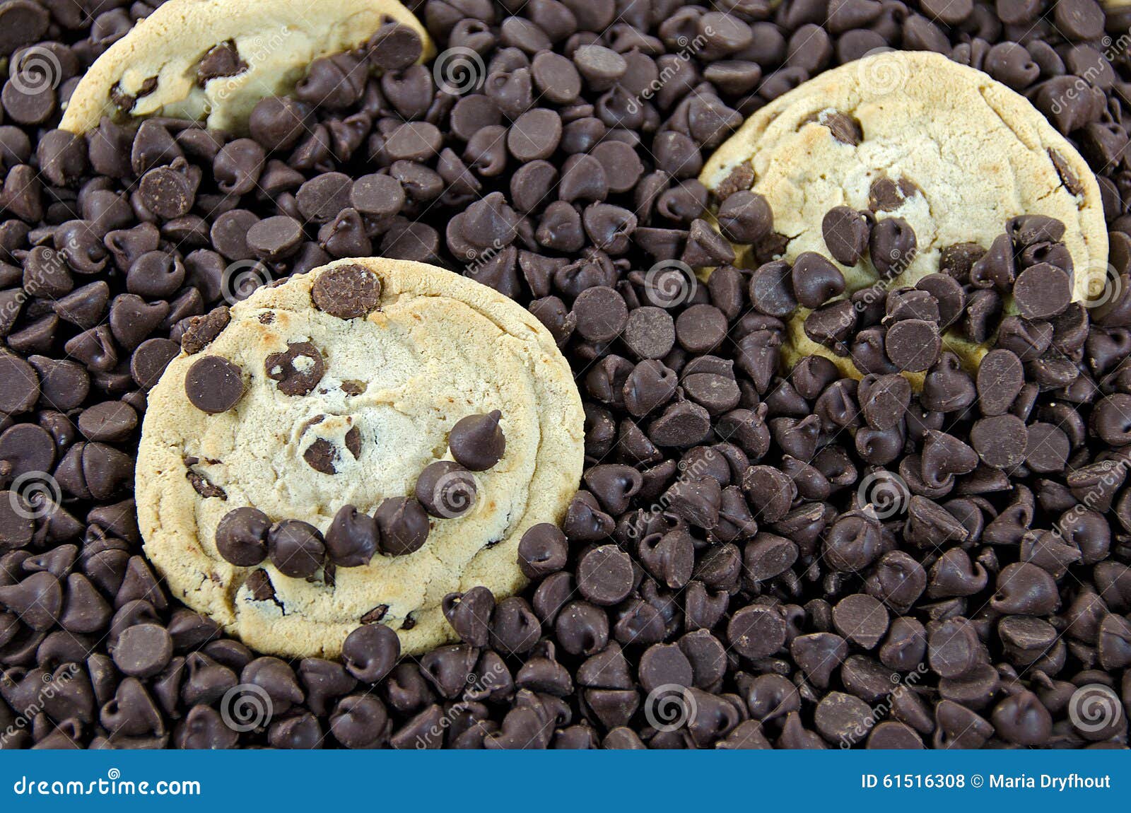 Chocolate Chip Cookies with Happy Face Stock Photo - Image of chip ...