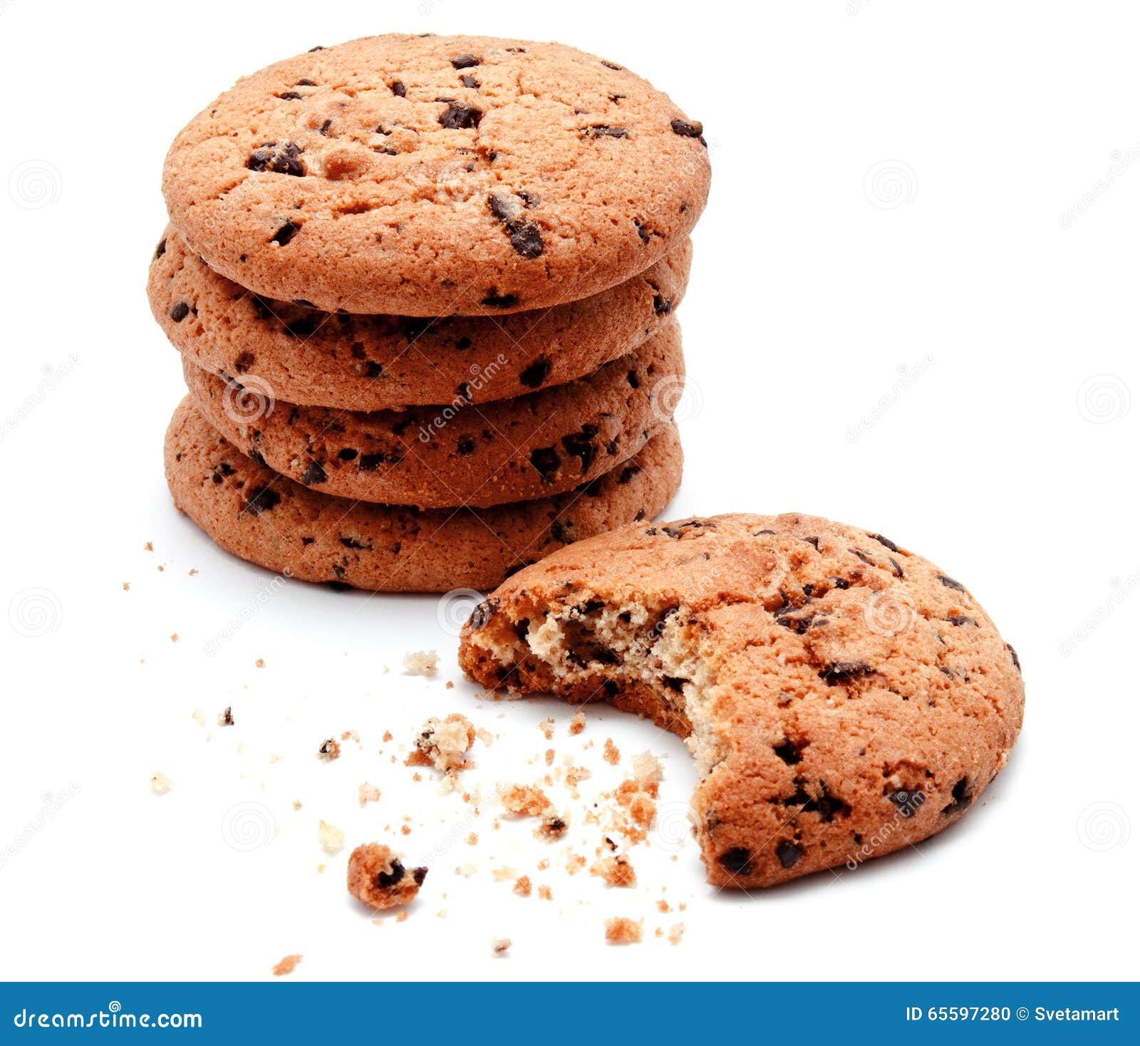 Chocolate Chip Cookies Isolated Stock Photo - Image of background, bite ... Chocolate Chip Cookies Isolated Stock Photo - Image of background, bite ...