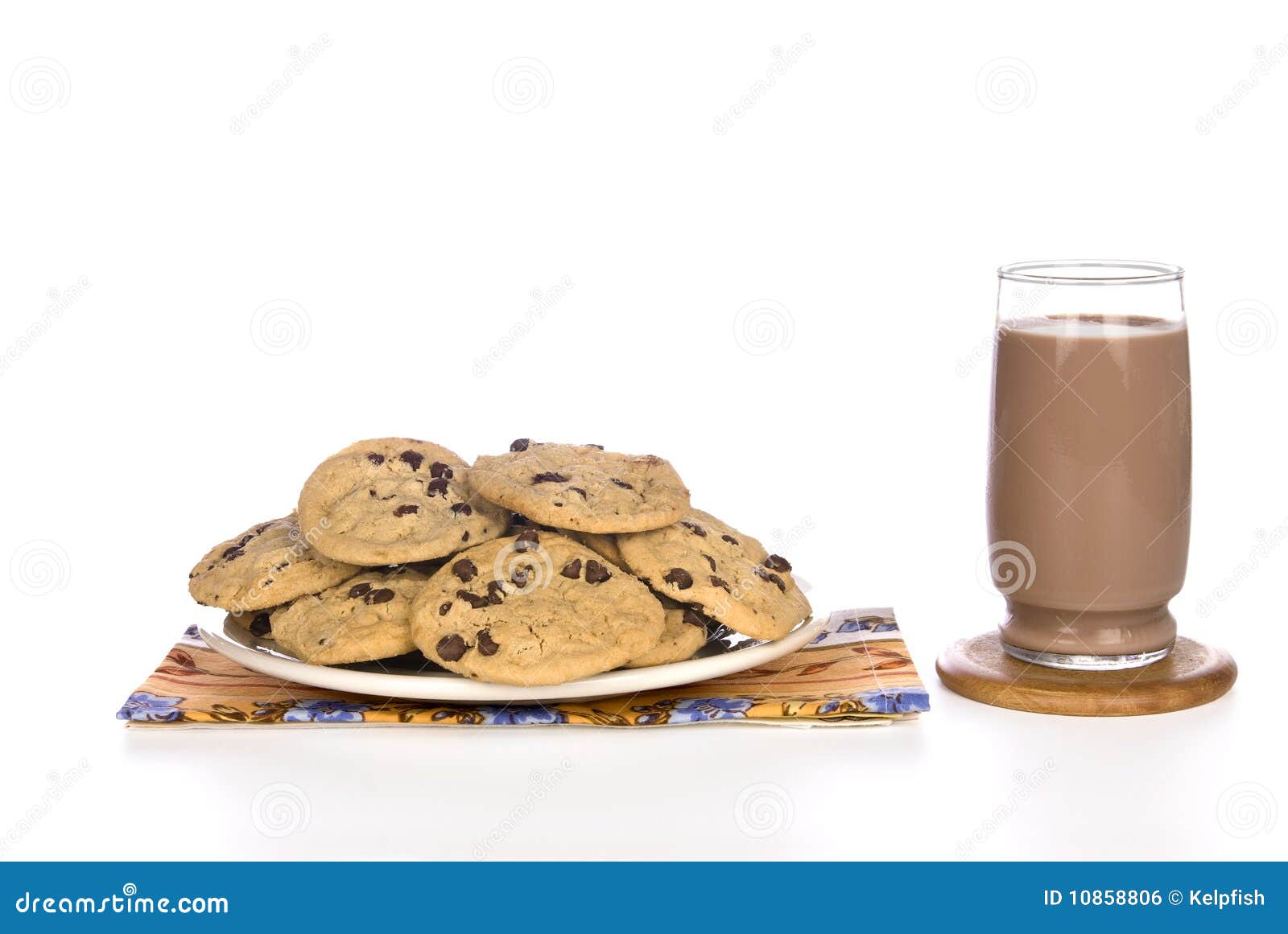 Chocolate Chip Cookies and Milk Stock Photo - Image of place, drink ...