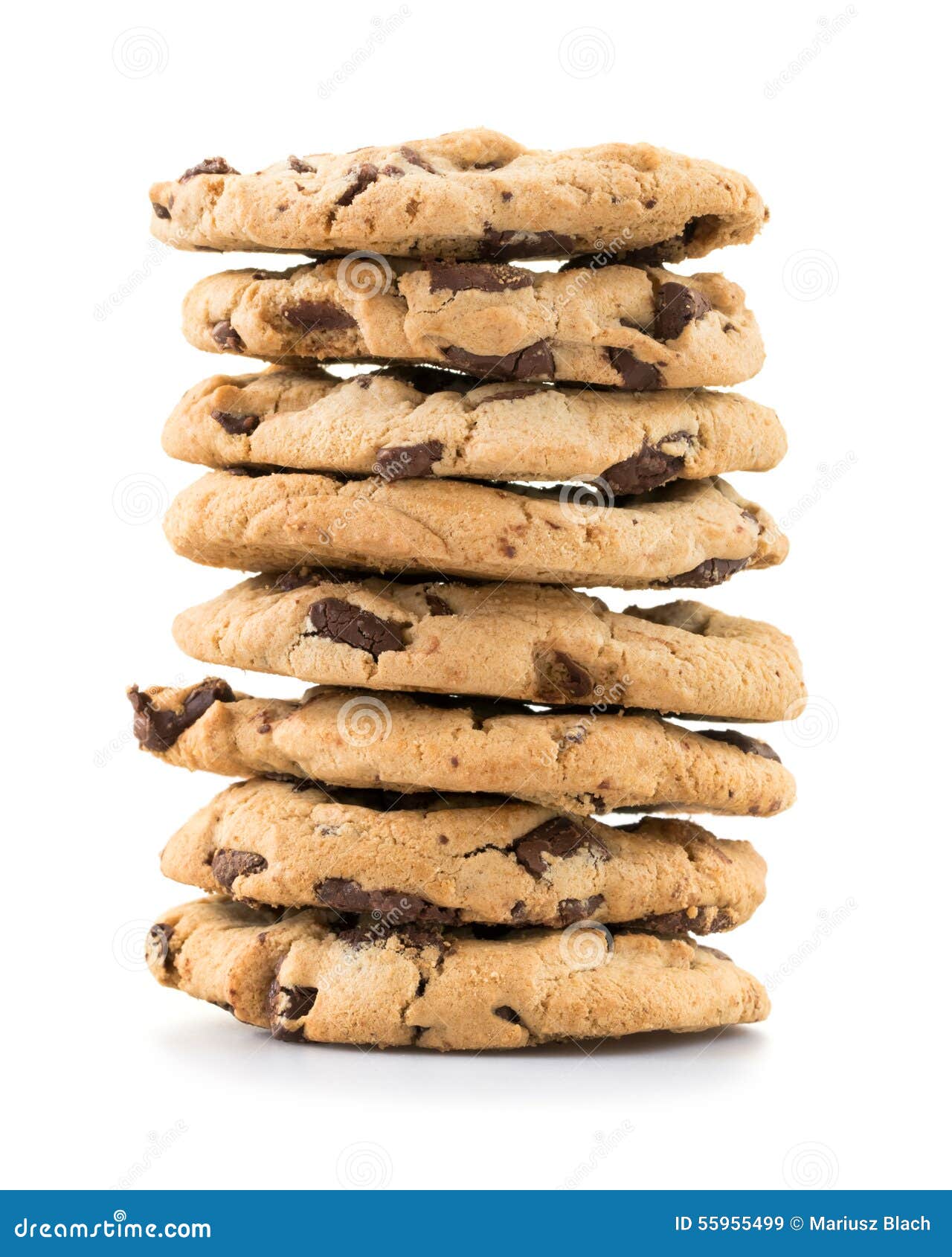 Chocolate chip cookies stock image. Image of isolated - 55955499