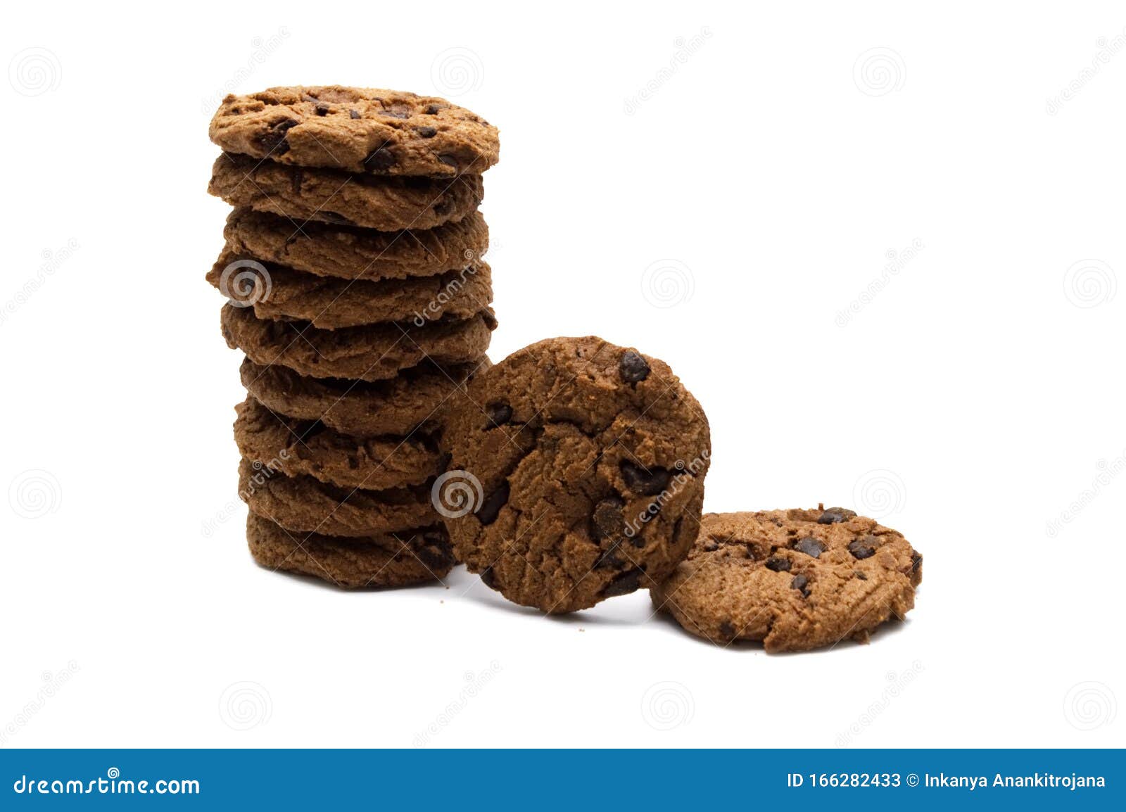 Chocolate Chip Cookies Pile Isolate on White 库存图片 - 图片 包括有 筹码, 嘎吱咬嚼 ...