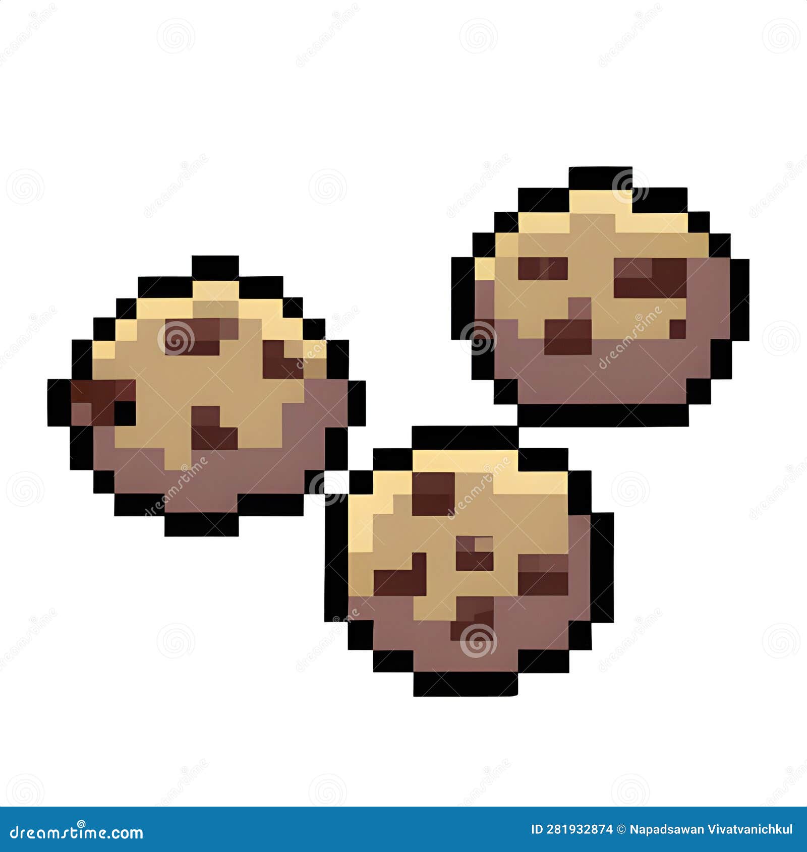 Cookies Pixel Art Pattern Seamless. 8 Bit Food Background. Pixelated ...