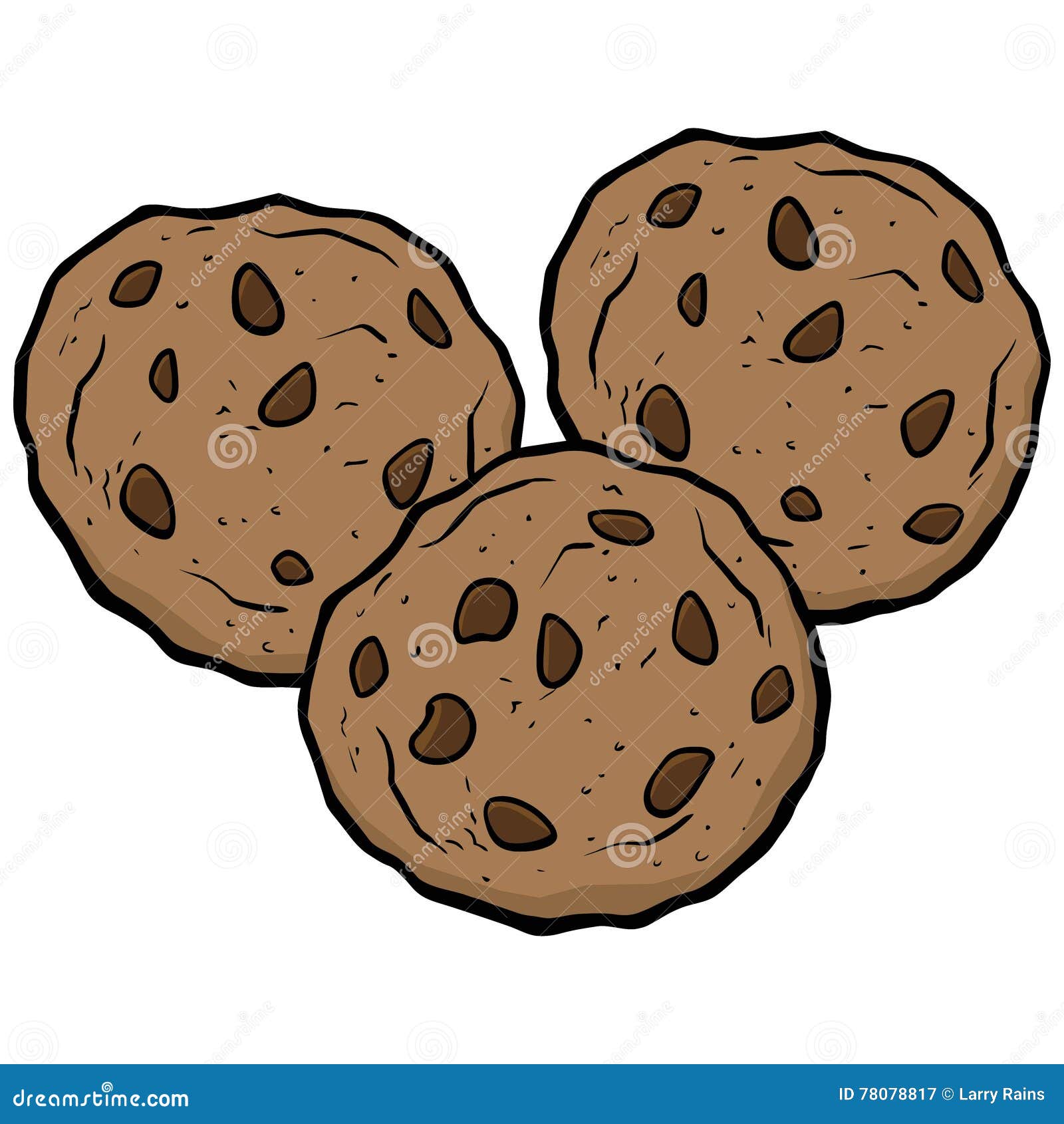 Chocolate Chip Cookies stock vector. Illustration of food - 78078817