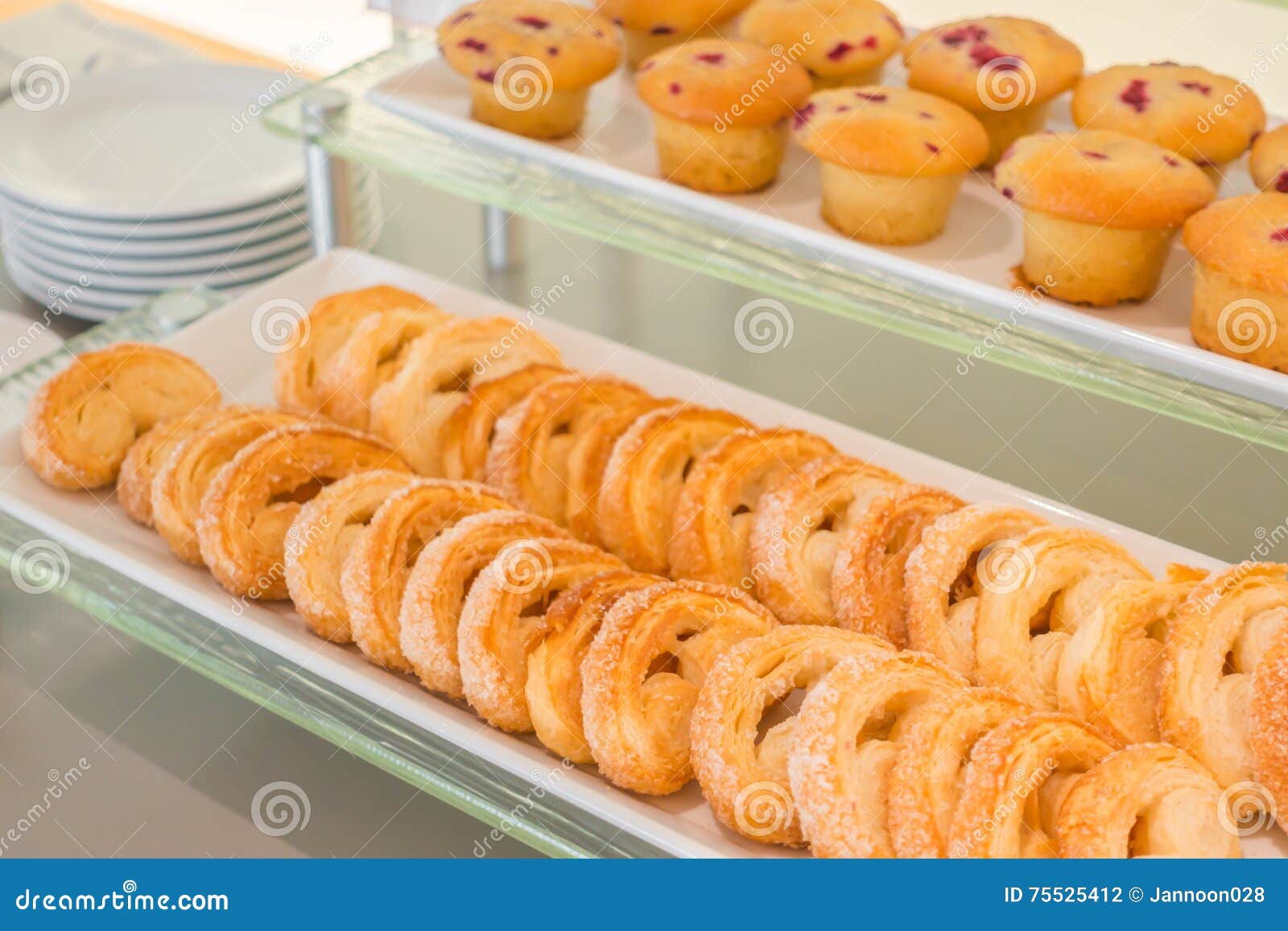 Chocolate Chip Muffins on Table in Buffet . Stock Photo - Image of ...