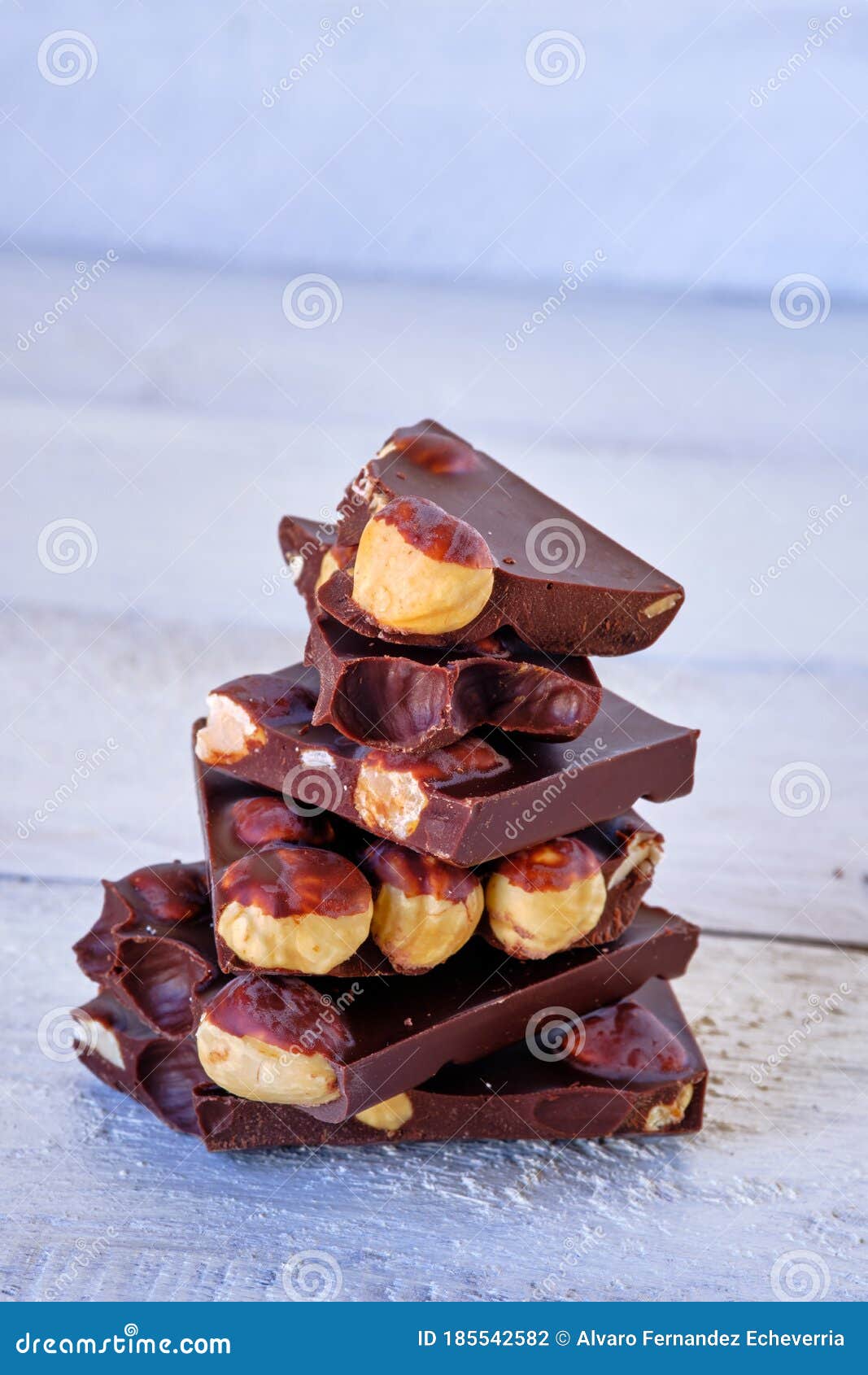 Chocolate Chip Pieces with Hazelnuts Stock Photo - Image of health ...