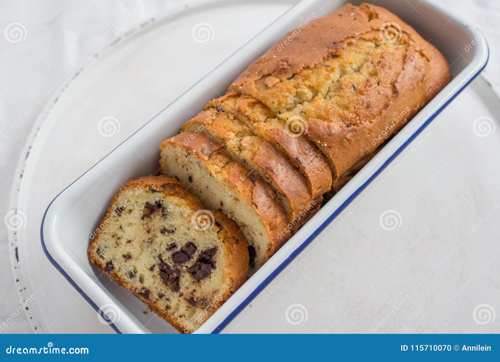 Chocolate chip sponge cake stock photo. Image of breakfast - 115710070