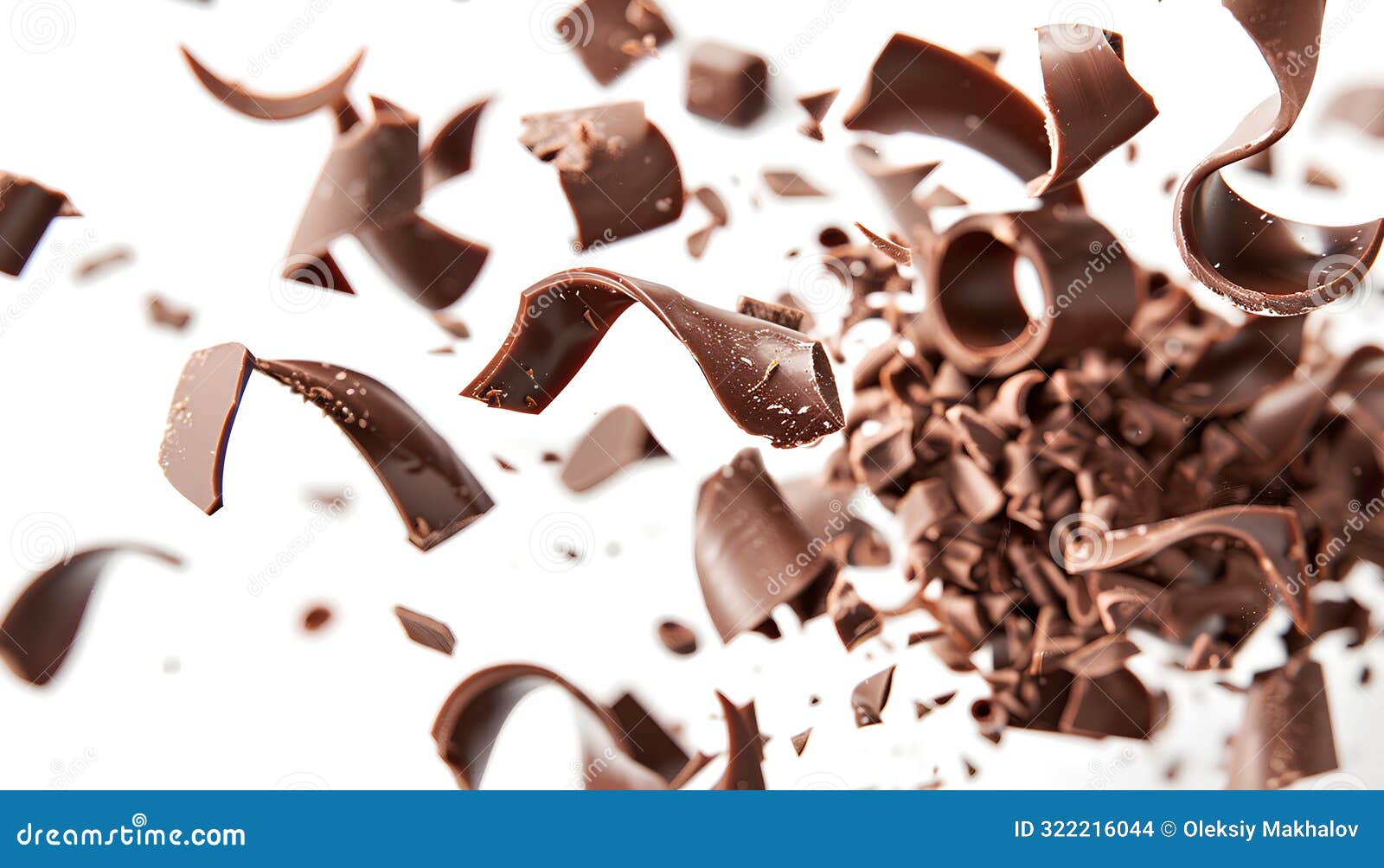 Chocolate Chips Flying on White Background Stock Illustration ...