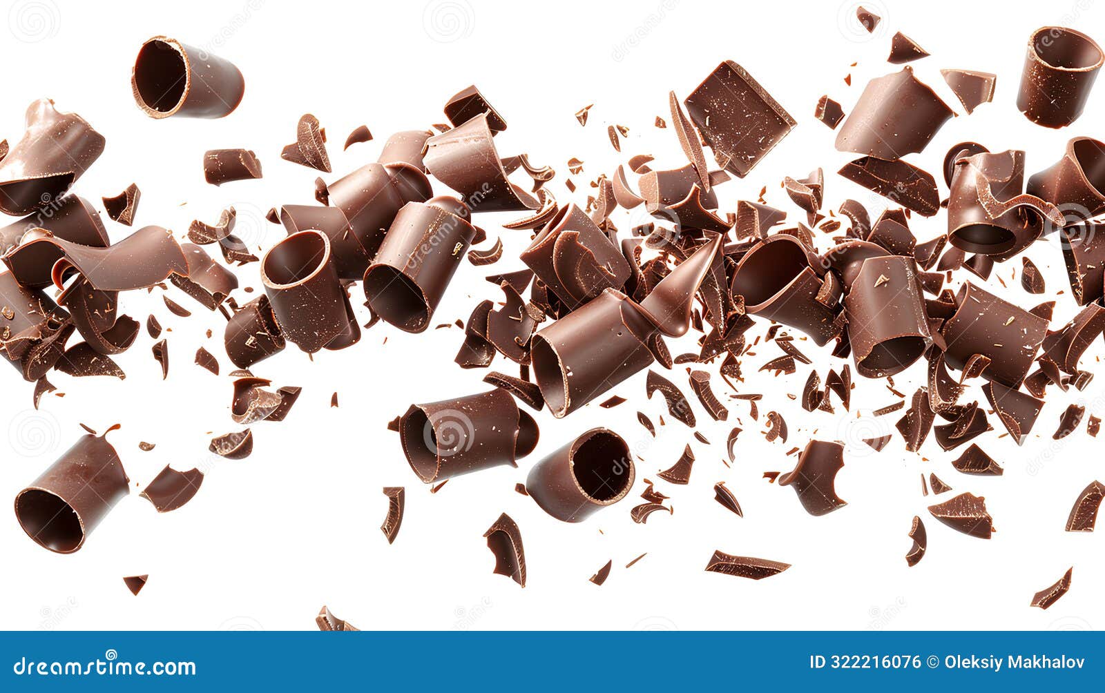 Chocolate Chips Flying on White Background Stock Illustration ...