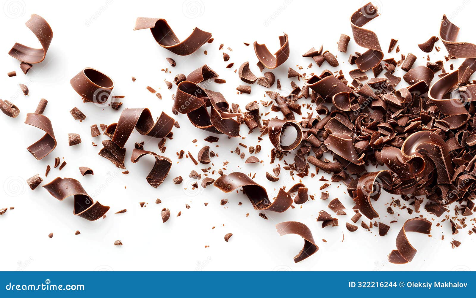 Chocolate Chips Flying on White Background Stock Illustration ...