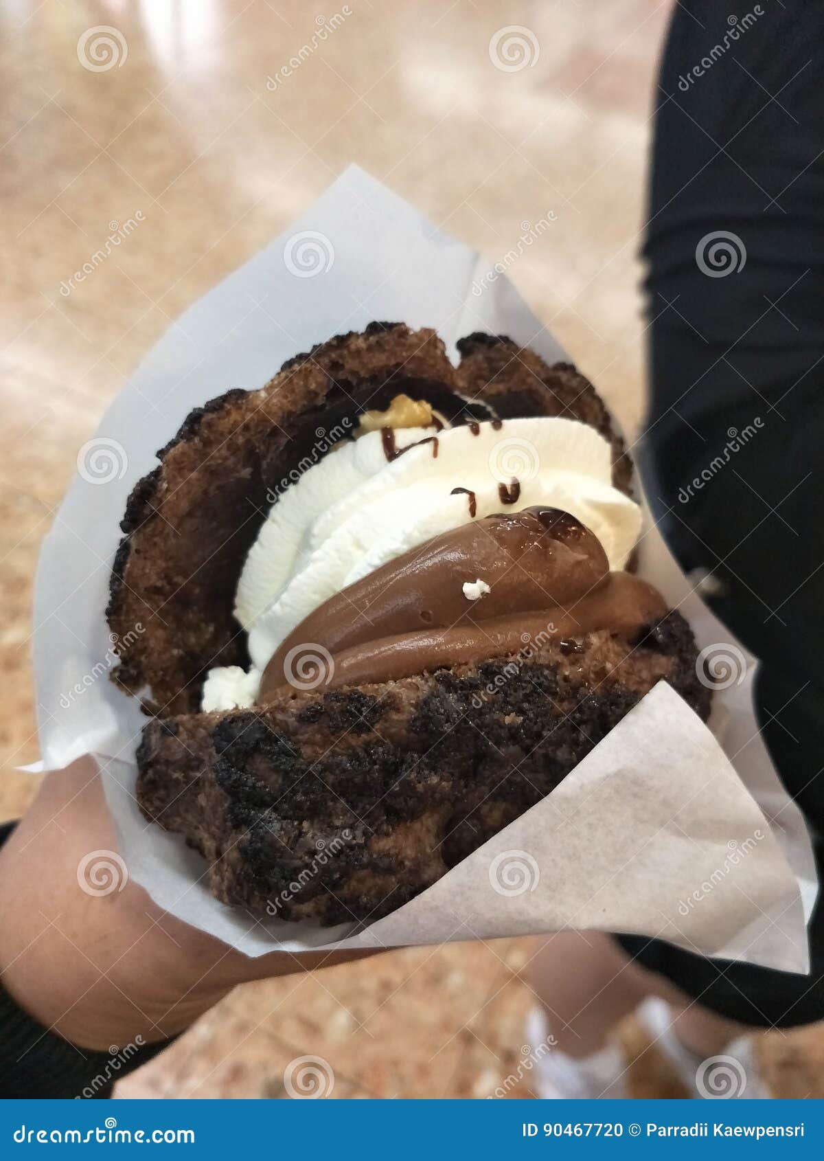 Chocolate chou cream stock photo. Image of chocolate - 90467720