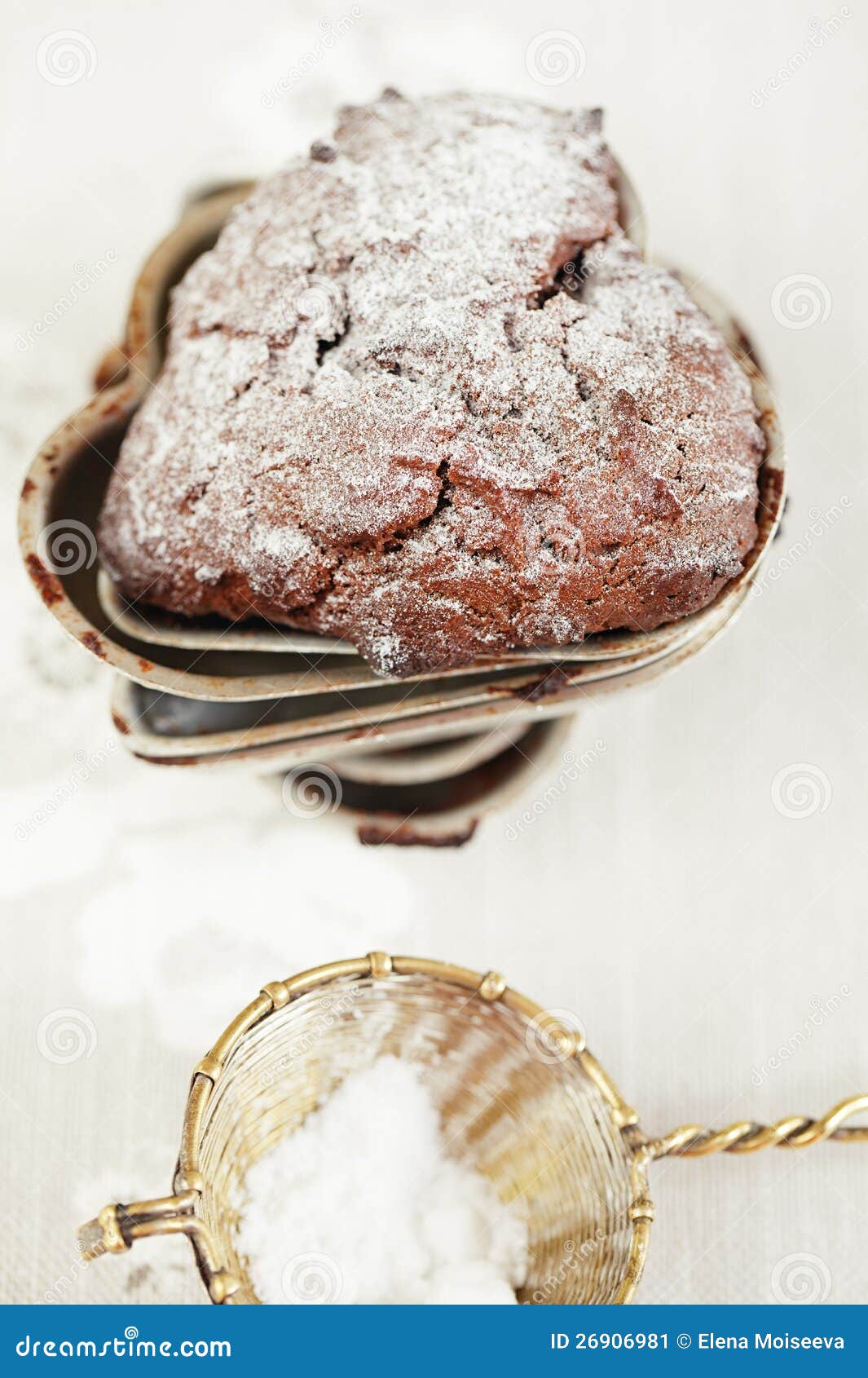 Chocolate Chrismas Muffin Dusted Sugar Stock Image - Image of freshly ...