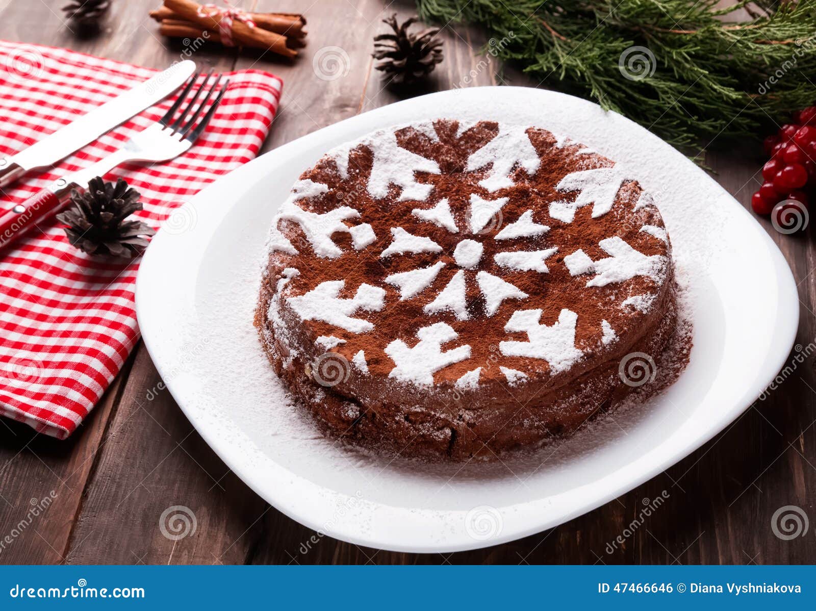 Chocolate Christmas cake stock photo. Image of celebration - 47466646