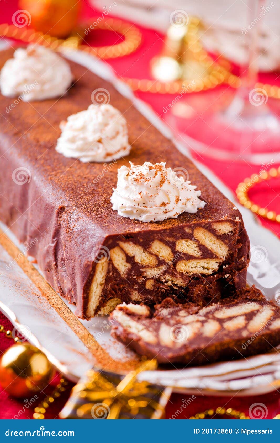 Chocolate Christmas Dessert Stock Photo - Image of brown, whipped: 28173860
