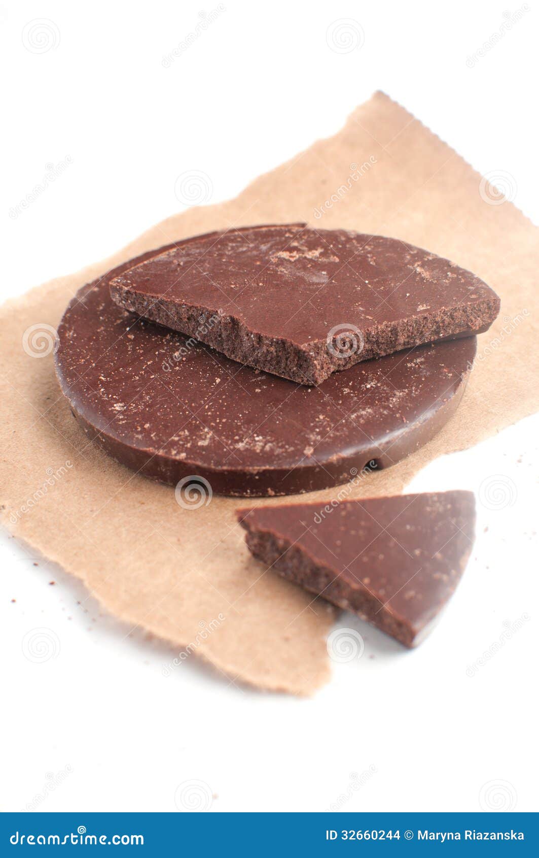 Chocolate Chunks Shape in Round Stock Photo - Image of snack, paper ...