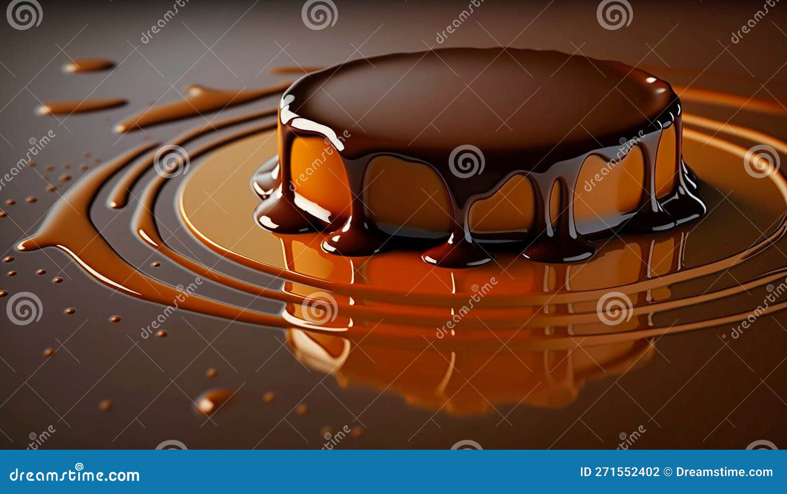 Chocolate Circle with Chocolate Sauce on Top, Generative AI Stock ...
