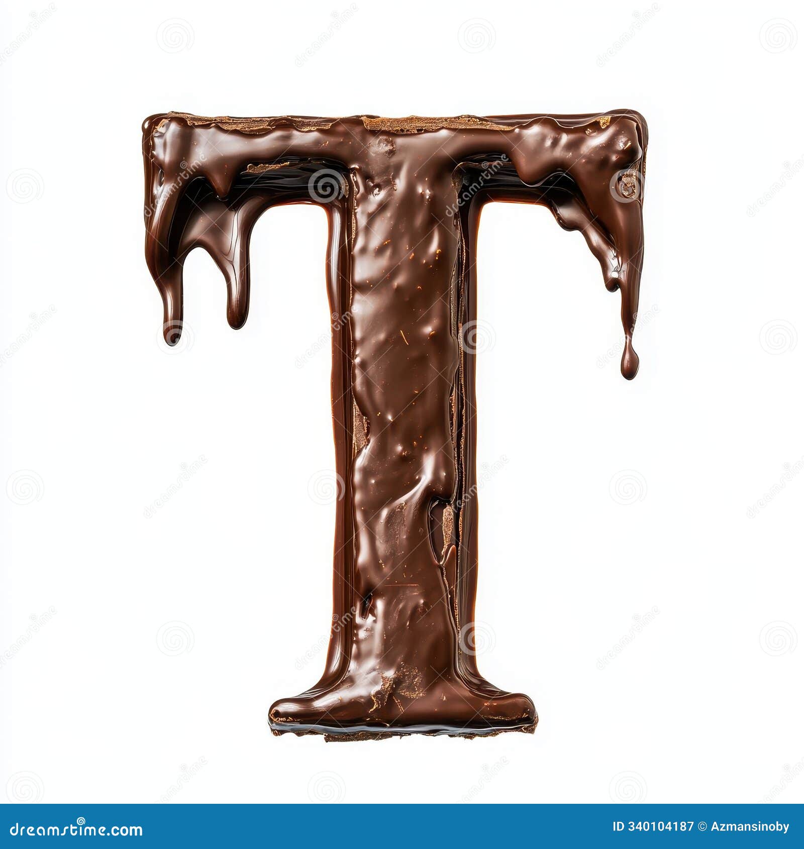 A Chocolate-coated Letter "T" with a Dripping Effect Stock Illustration ...