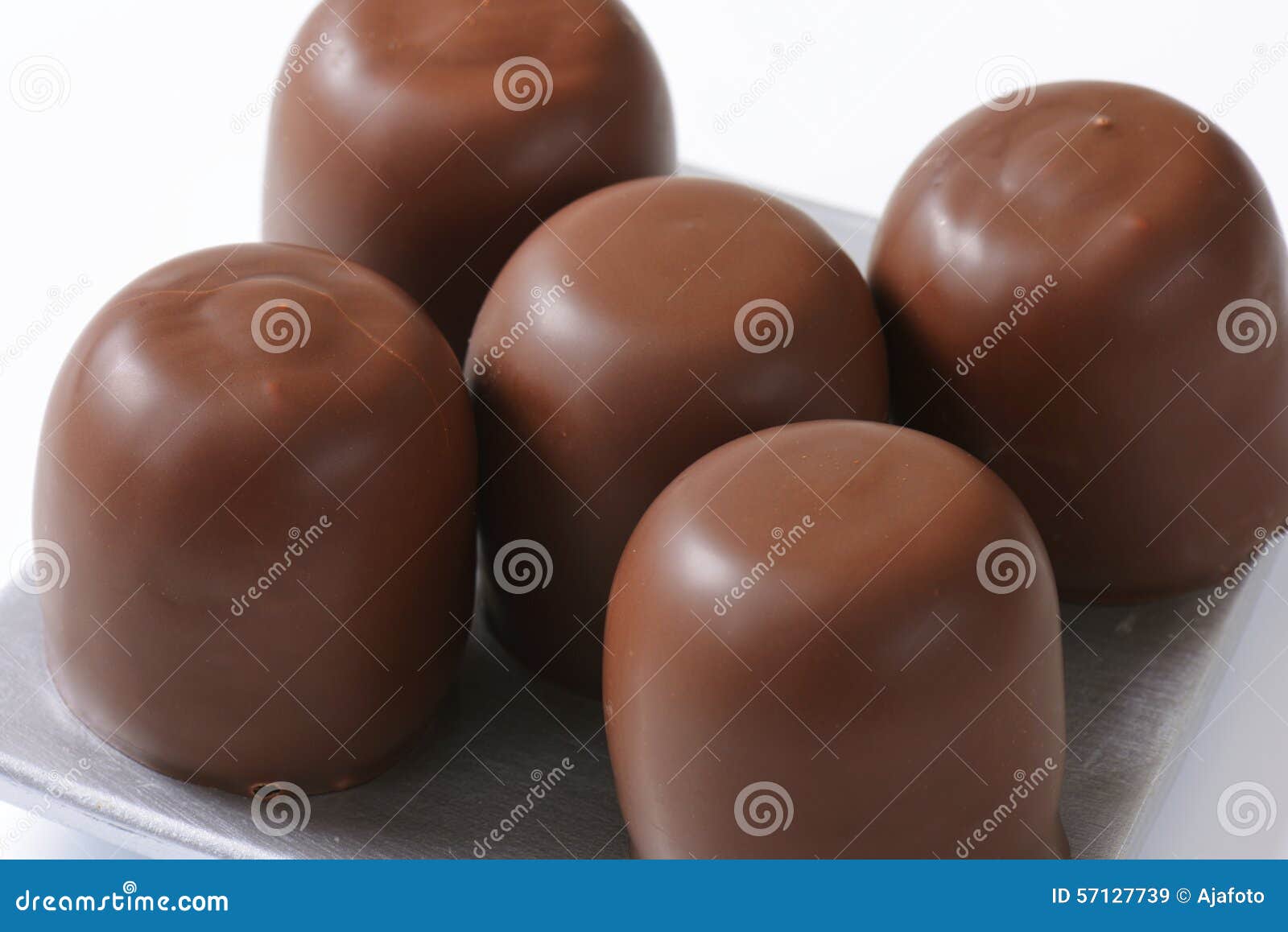 Chocolate-coated Marshmallow Treats Stock Image - Image of cream, candy ...
