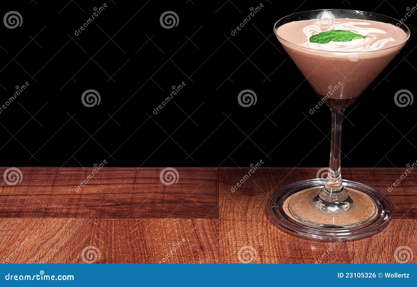 Chocolate Cocktail with Fresh Mint Stock Photo - Image of schapps ...