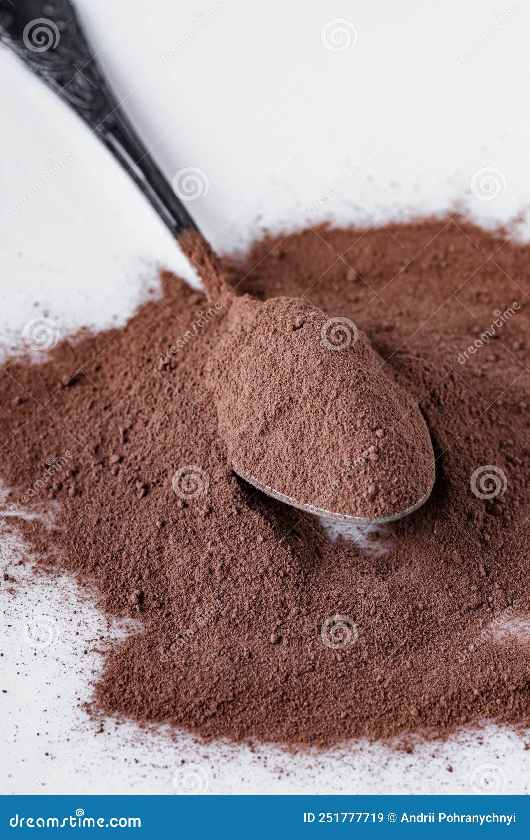 Chocolate Cocoa Milk Powder on a White Background Stock Image - Image ...