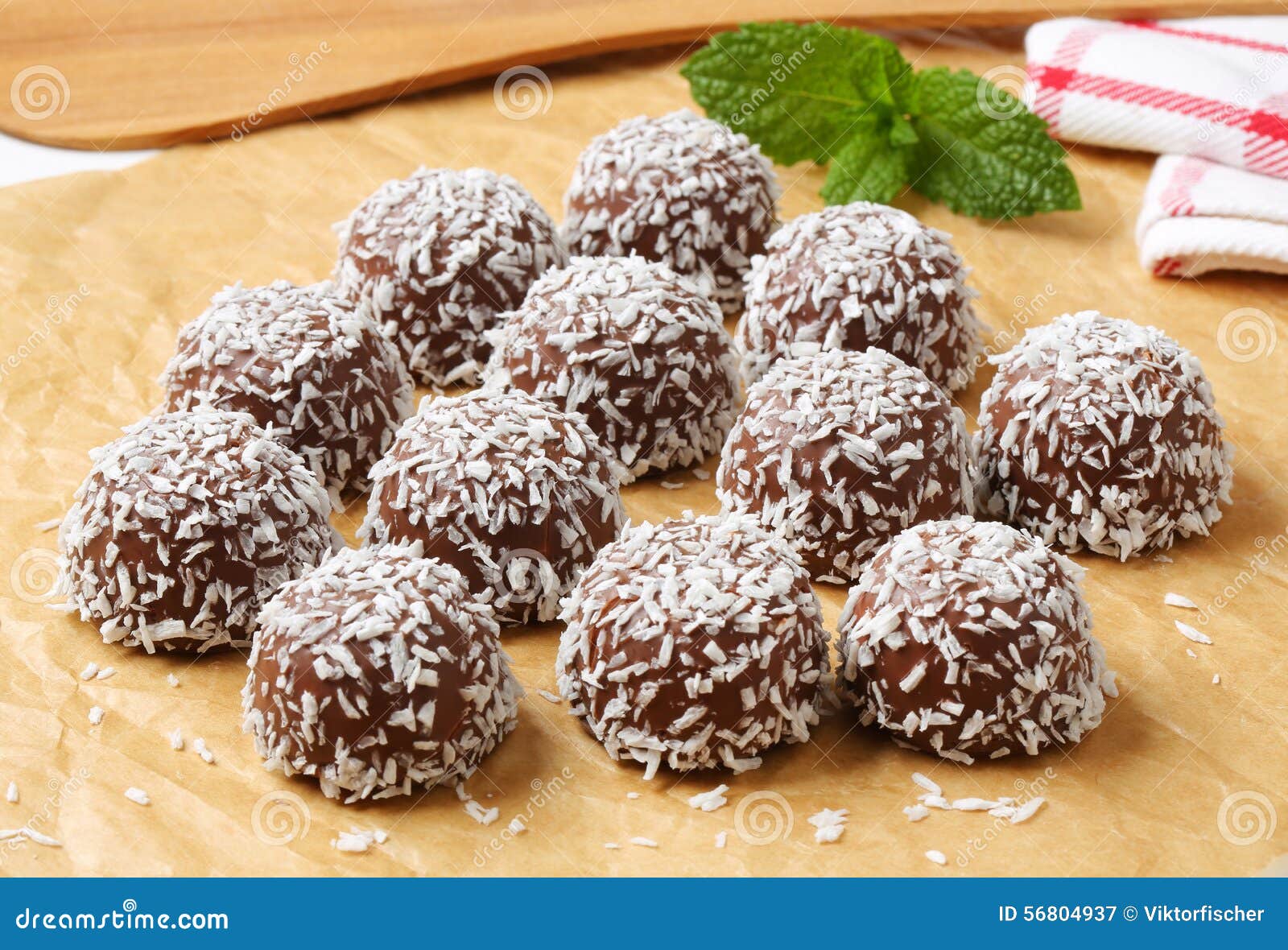 Chocolate Coconut Snowball Cookies Stock Image - Image of shot, food ...