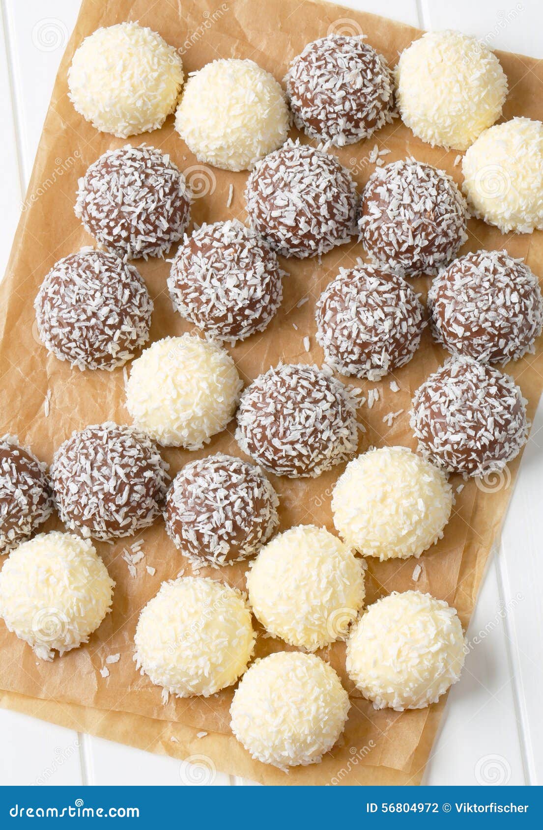 Chocolate Coconut Snowballs Stock Photo - Image of desiccated, bonbons ...