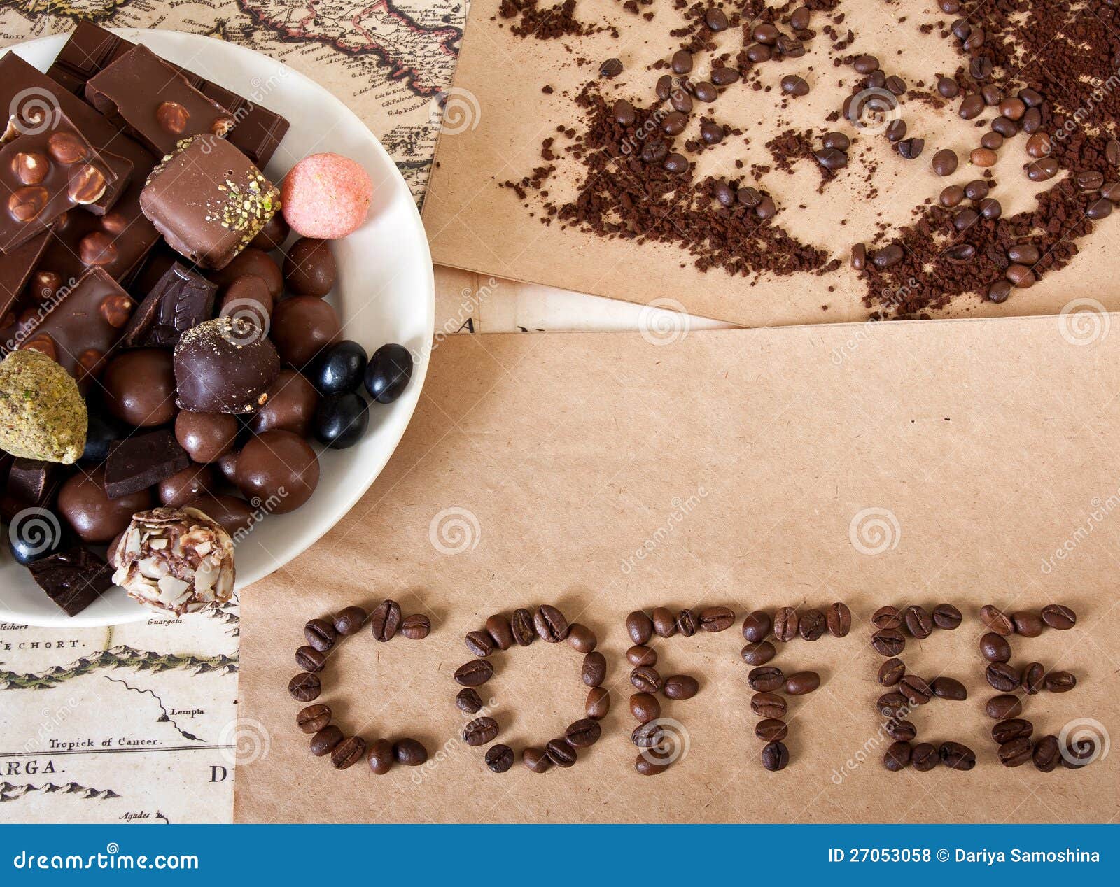 Chocolate, Coffee Beans, Candy Stock Photo - Image of group, closeup ...