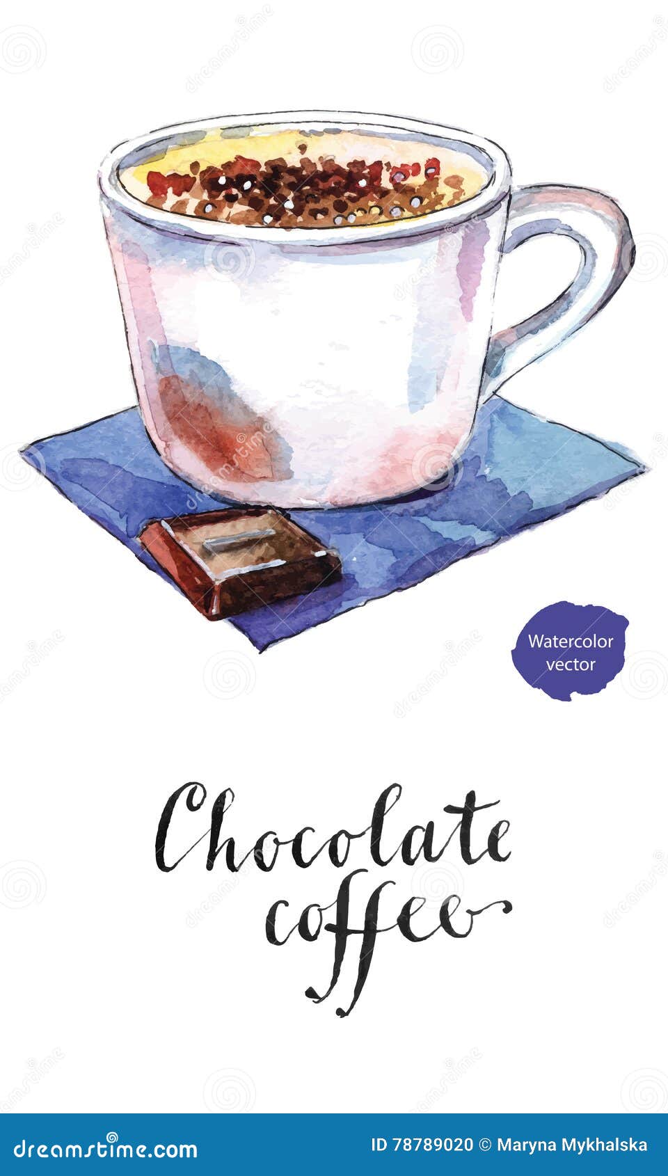 Chocolate coffee stock vector. Illustration of cafeteria - 78789020