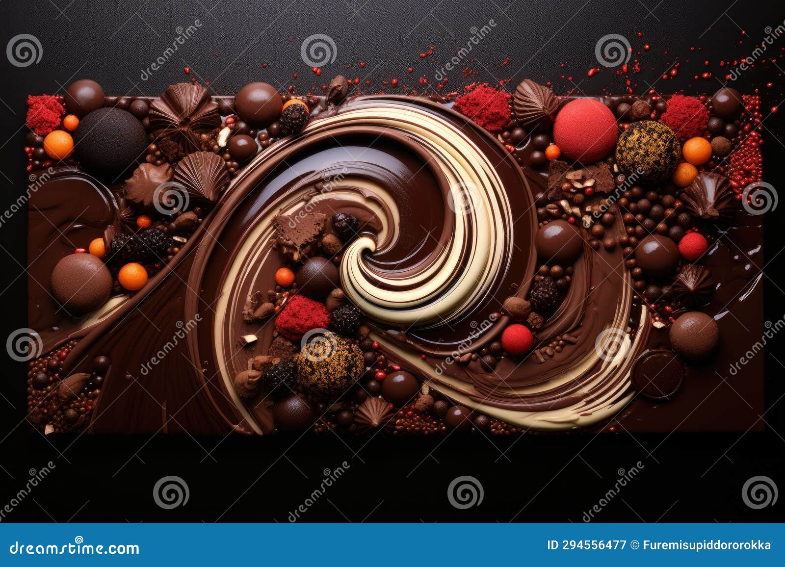 Chocolate Collage Using Chocolate Textures and Sweets Stock ...
