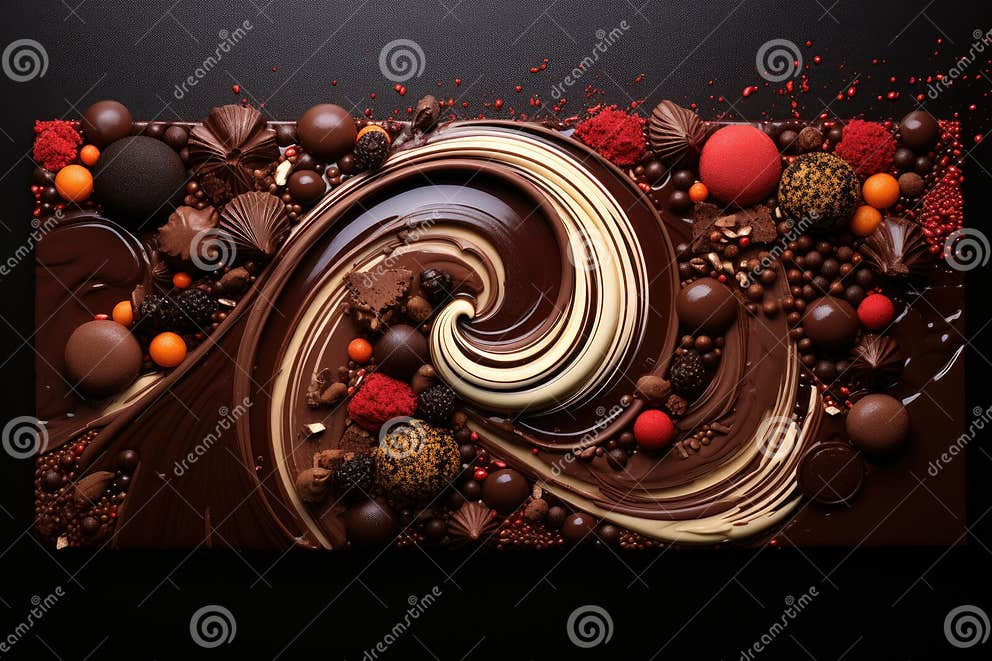 Chocolate Collage Using Chocolate Textures and Sweets Stock ...