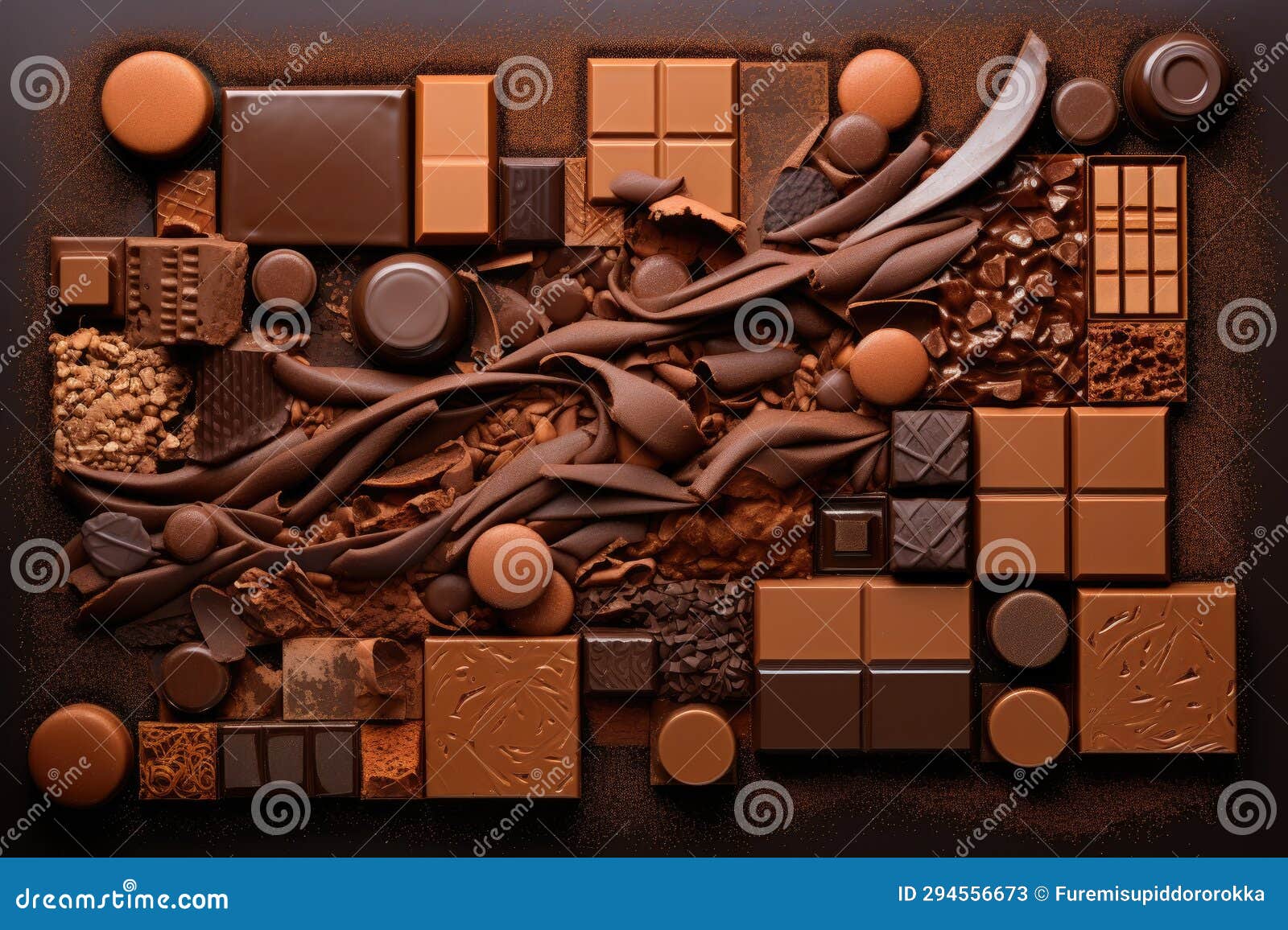 Chocolate Collage Using Chocolate Textures and Sweets Stock ...