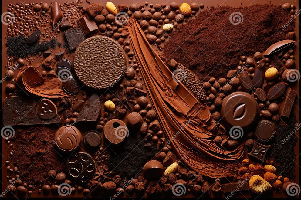 Chocolate Collage Using Chocolate Textures and Sweets Stock ...