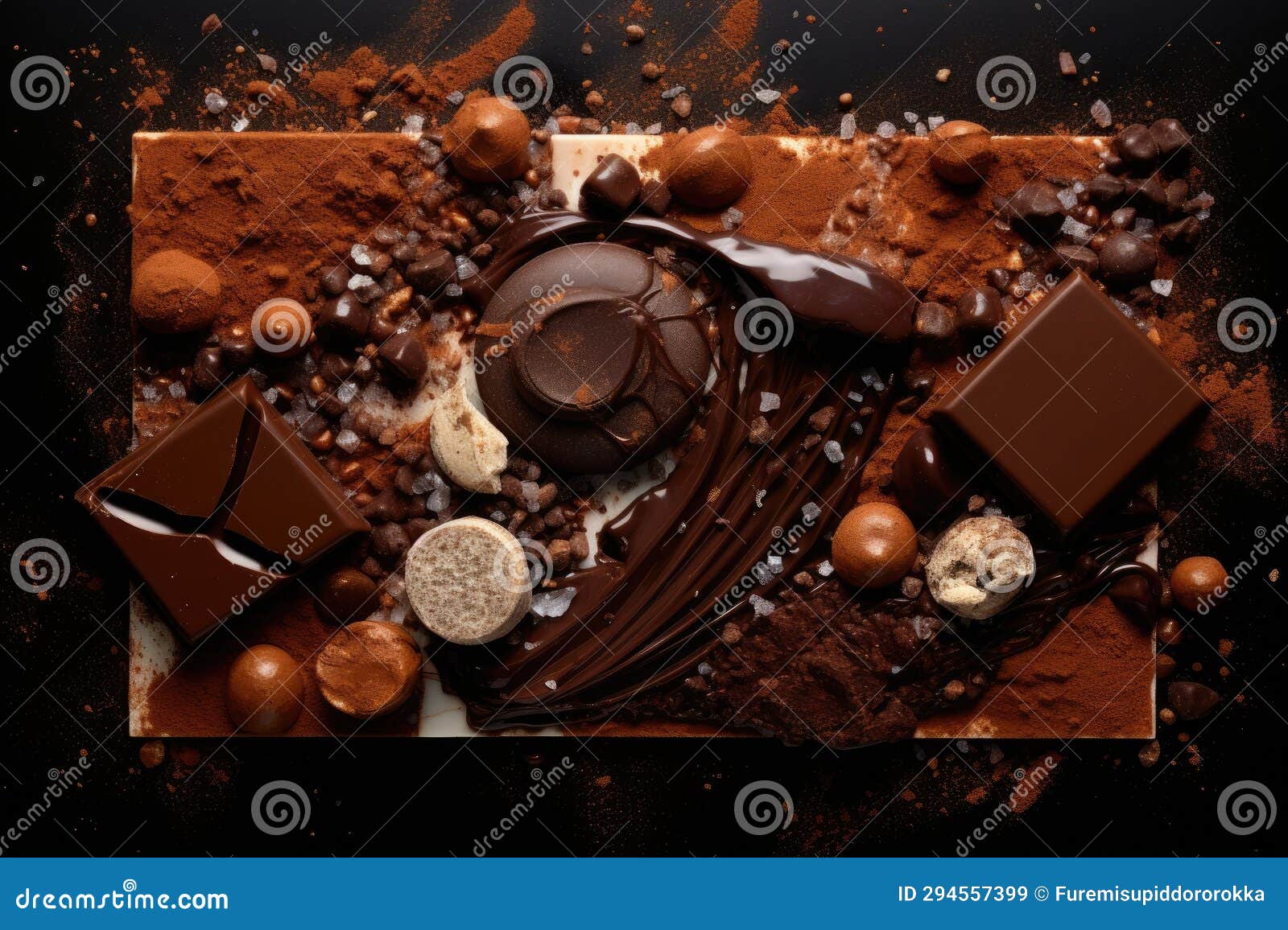 Chocolate Collage Using Chocolate Textures and Sweets Stock ...