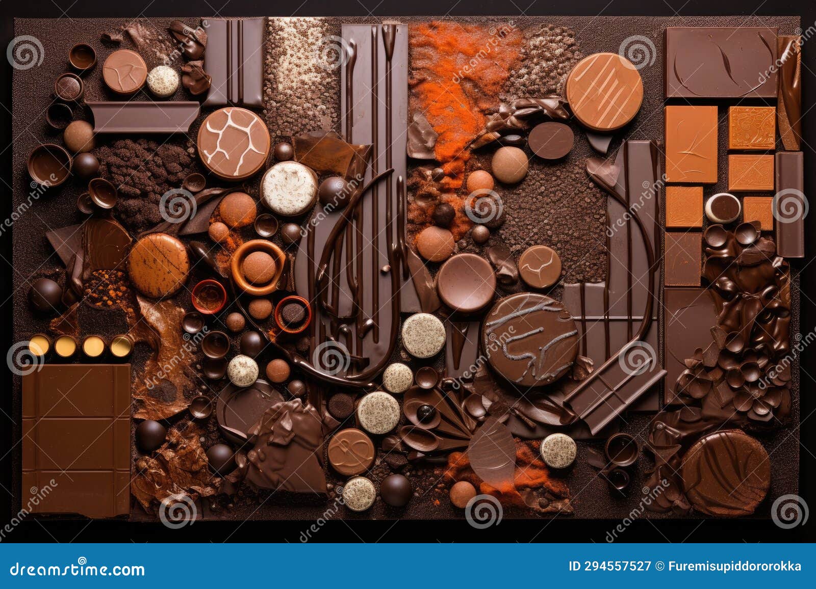 Chocolate Collage Using Chocolate Textures and Sweets Stock ...