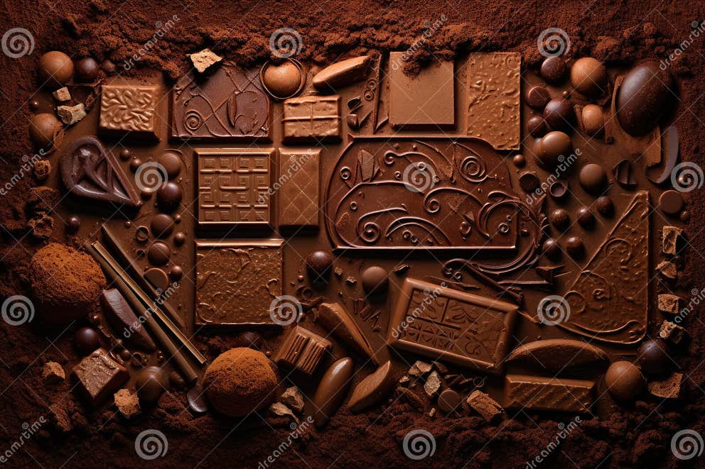 Chocolate Collage Using Chocolate Textures and Sweets Stock ...