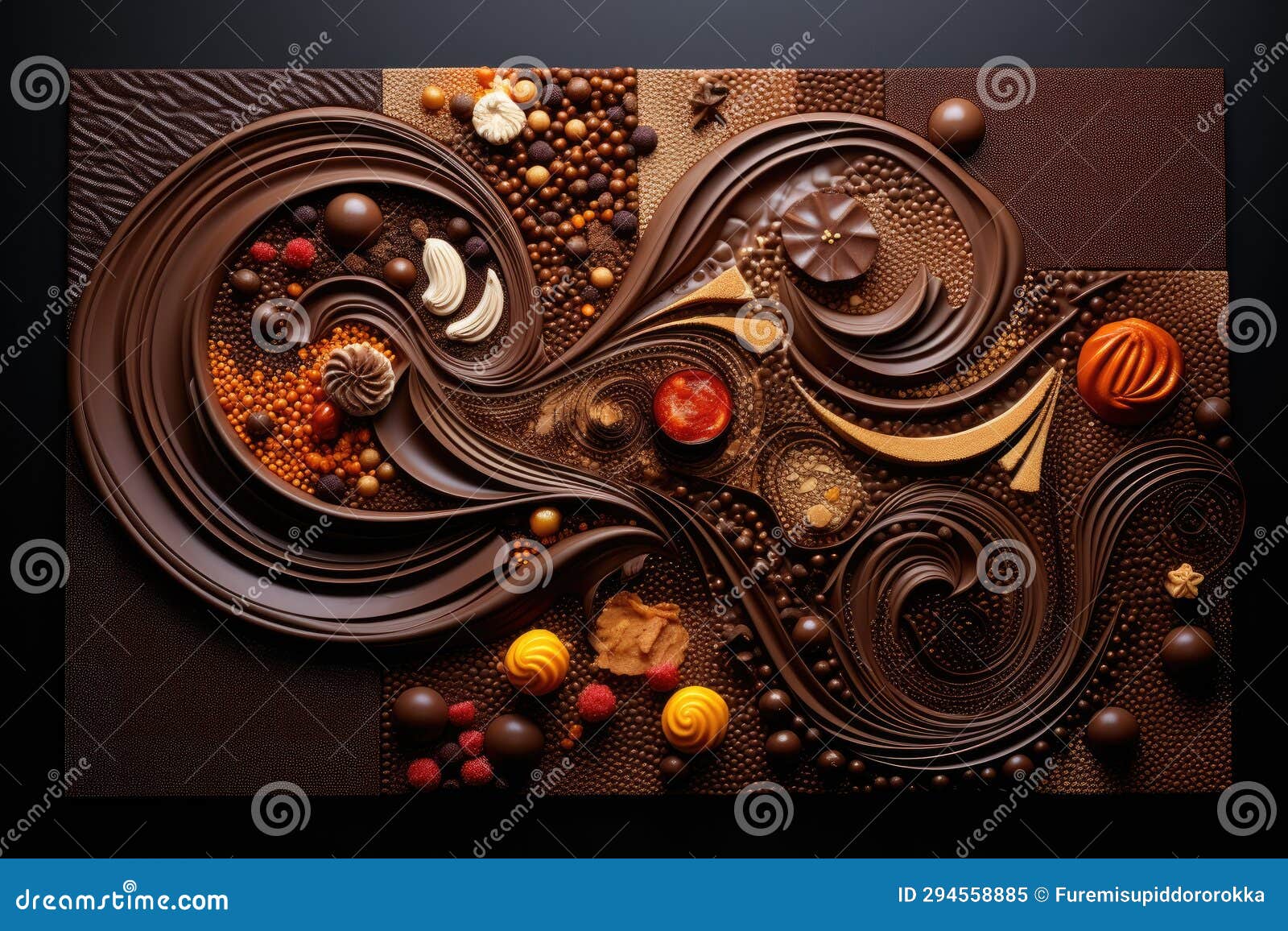 Chocolate Collage Using Chocolate Textures and Sweets Stock ...