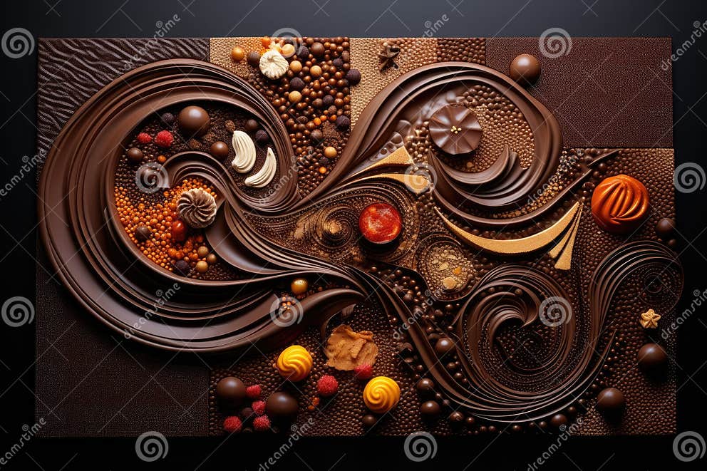 Chocolate Collage Using Chocolate Textures and Sweets Stock ...