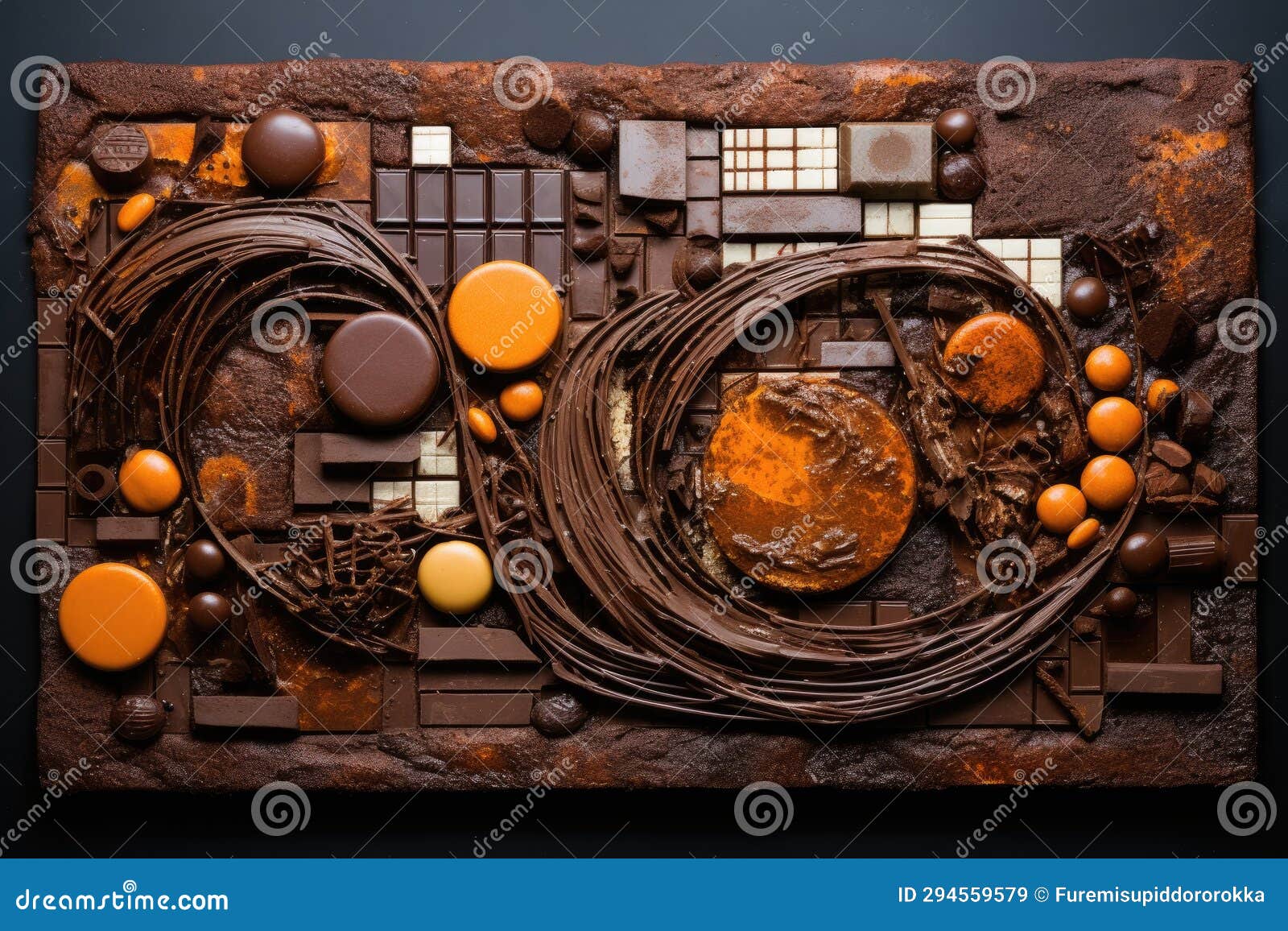 Chocolate Collage Using Chocolate Textures and Sweets Stock ...