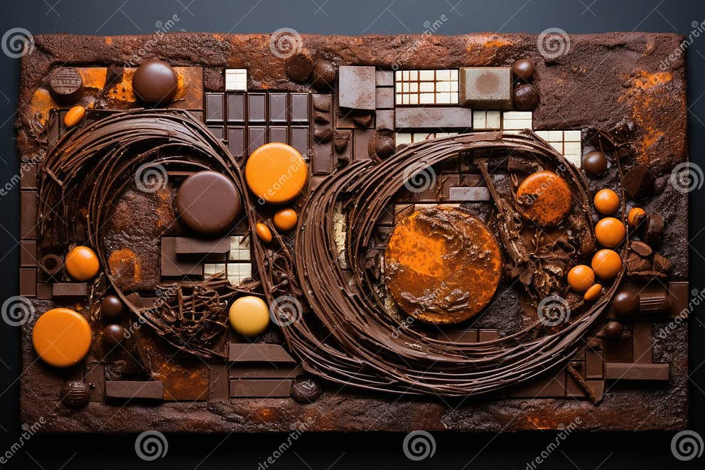 Chocolate Collage Using Chocolate Textures and Sweets Stock ...