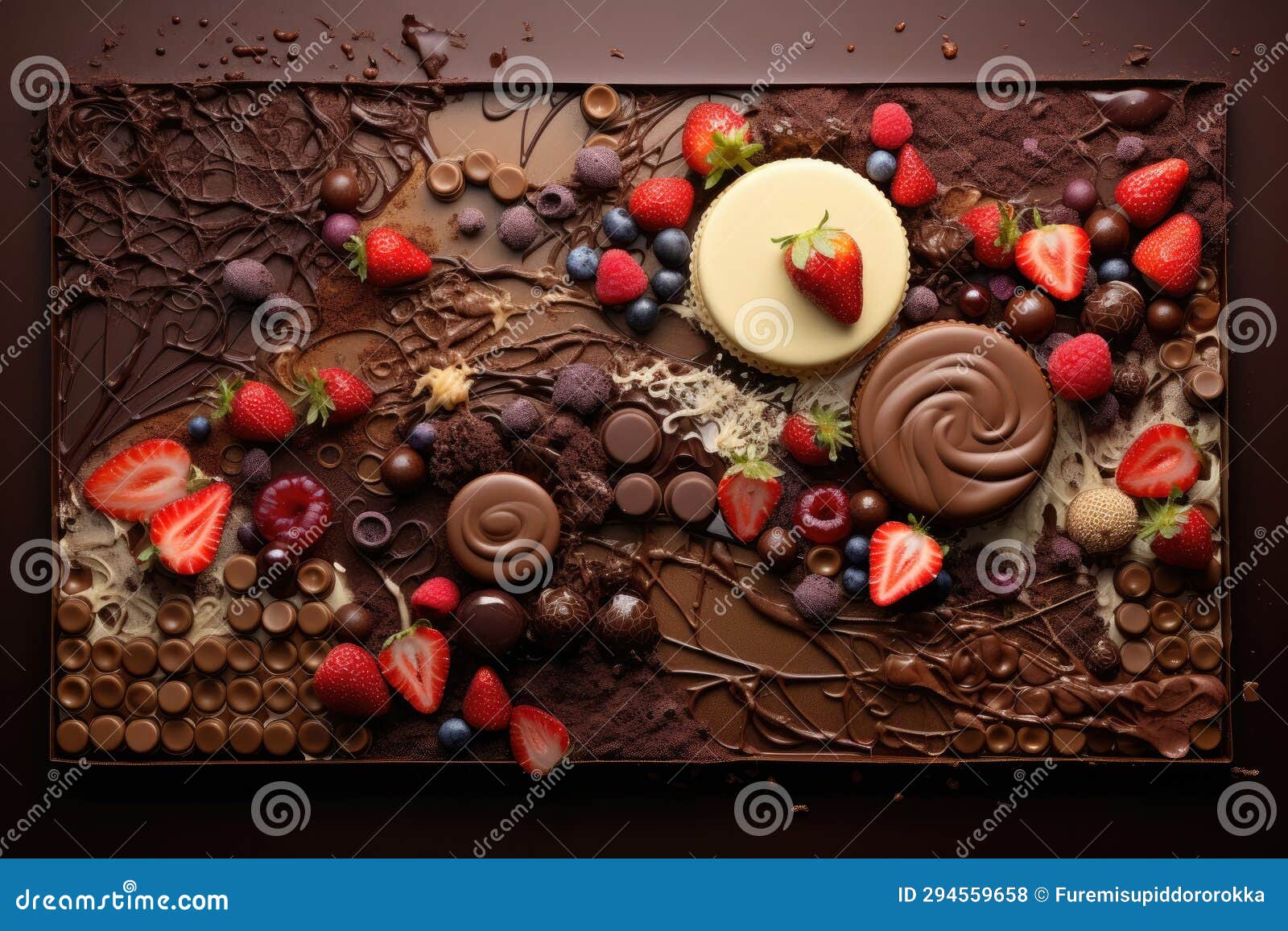Chocolate Collage Using Chocolate Textures and Sweets Stock ...