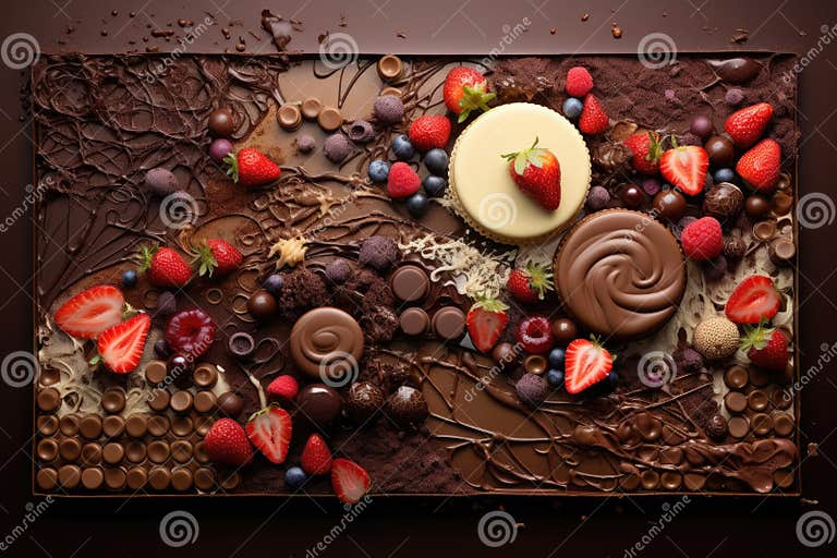 Chocolate Collage Using Chocolate Textures and Sweets Stock ...